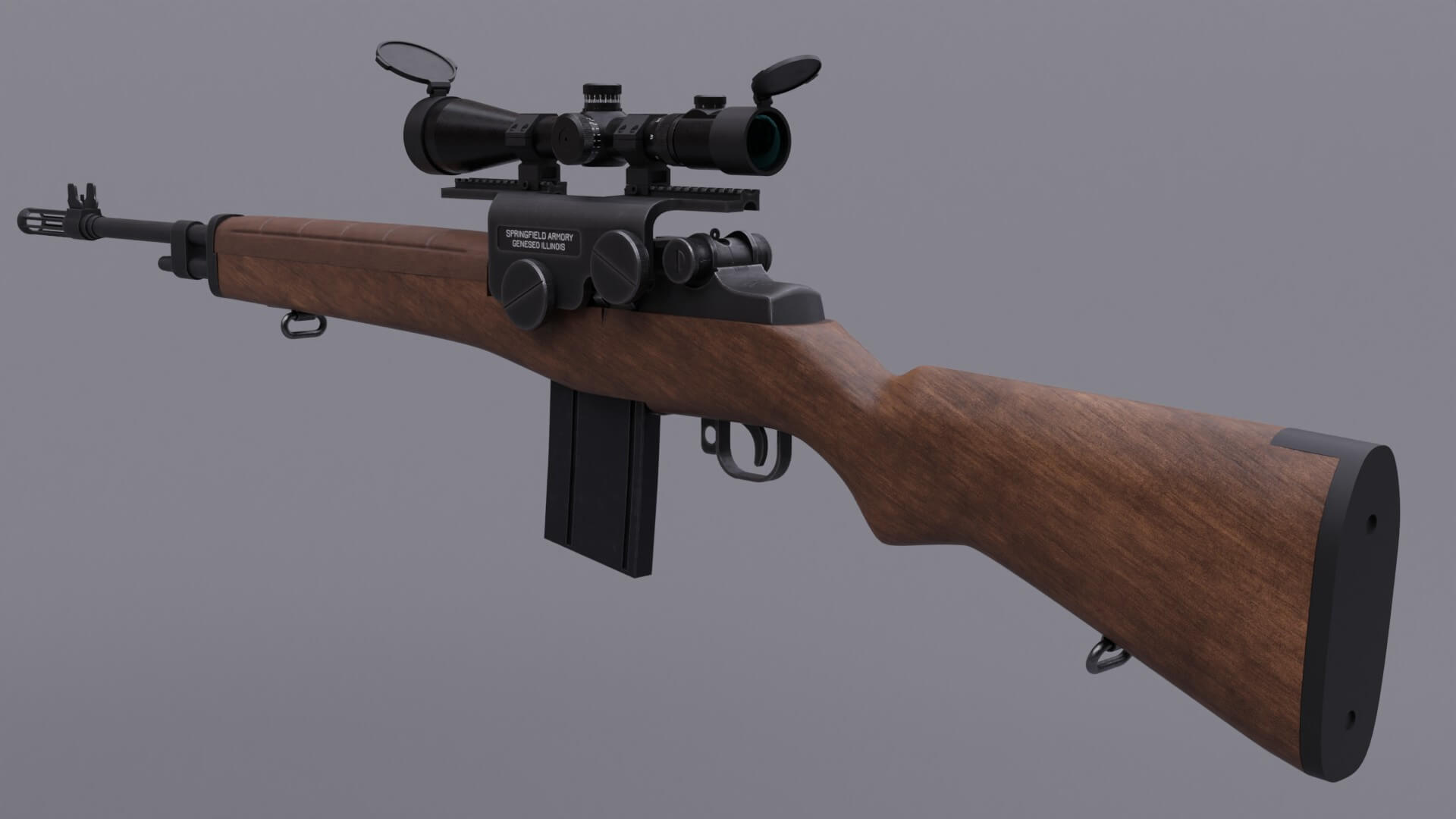 M1A Springfield Rifle - 3D Model by luisbcompany