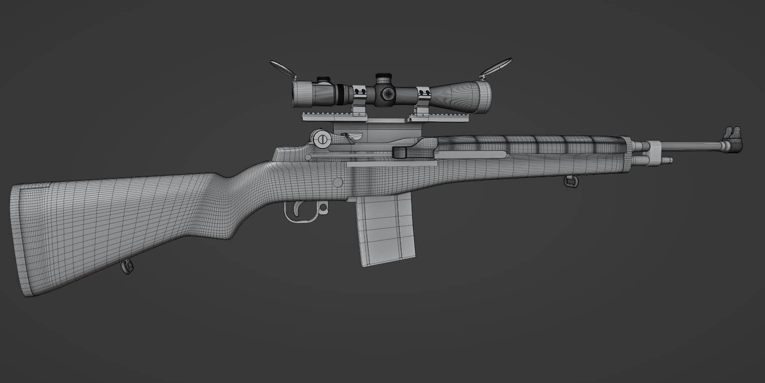 M1A Springfield Rifle - 3D Model by luisbcompany