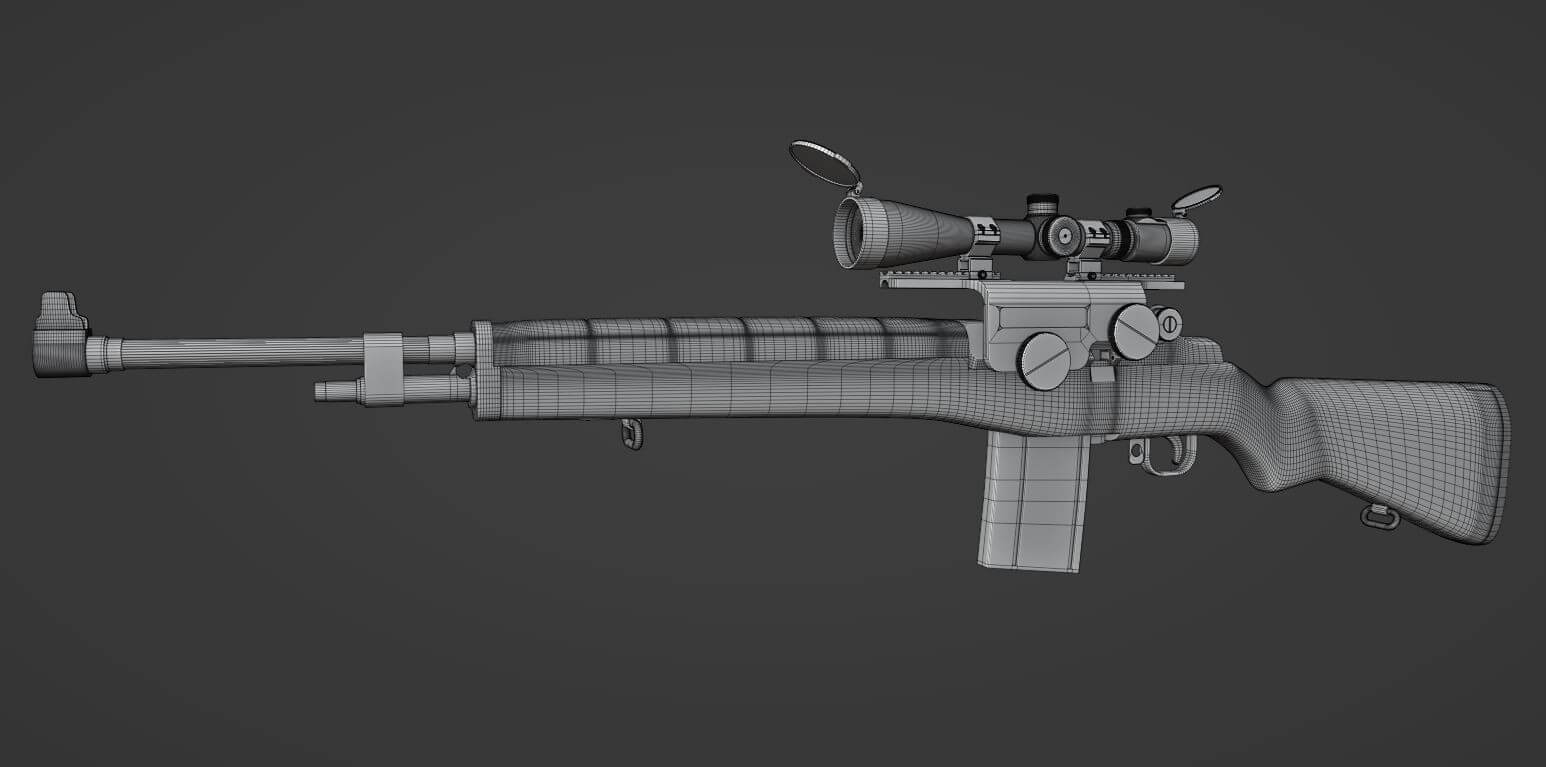 M1A Springfield Rifle - 3D Model by luisbcompany