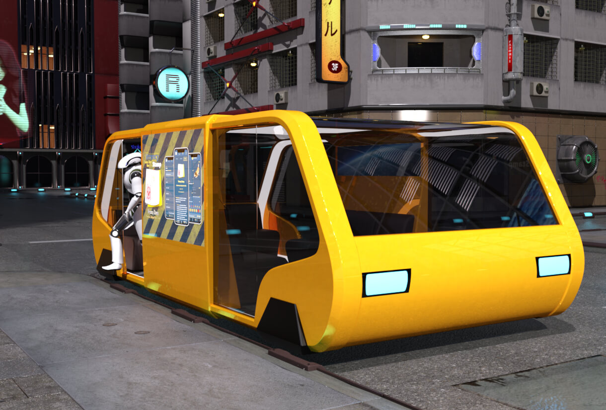 Droid Departing a Hover Van 3D Render, Digital Art by lukon