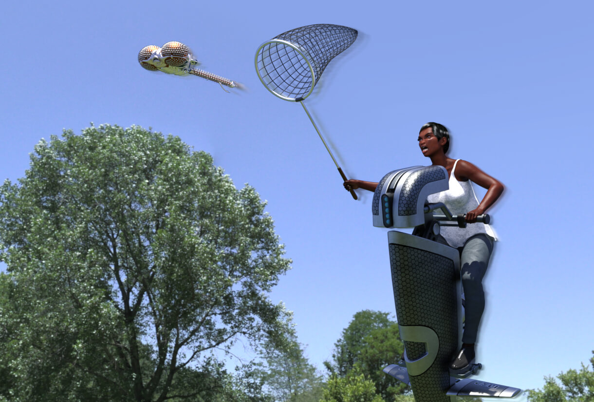Fetch Over the Playing Field 3D Render, Digital Art by lukon