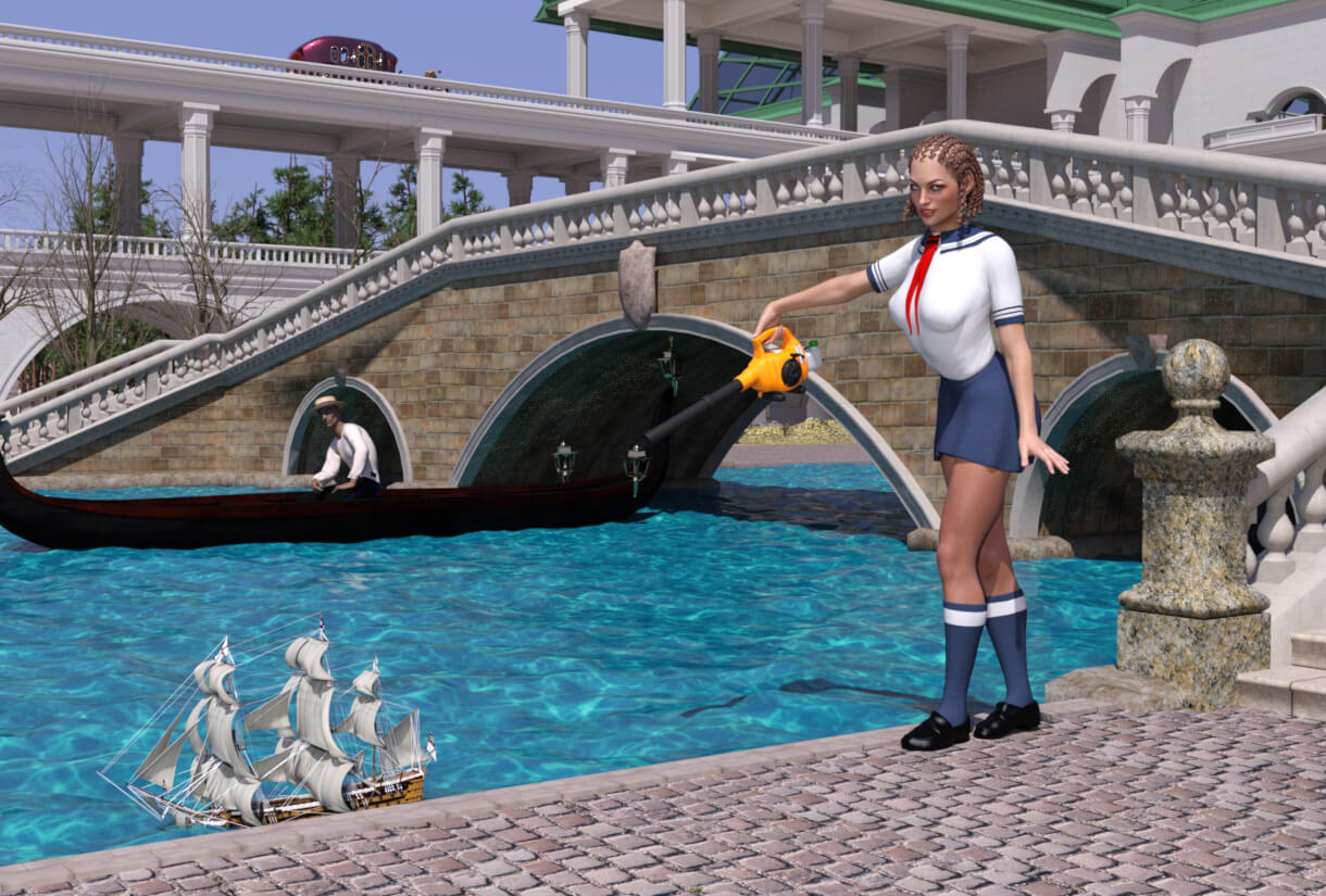 Gasoline-Powered Sailboat 3D Render, Digital Art by lukon