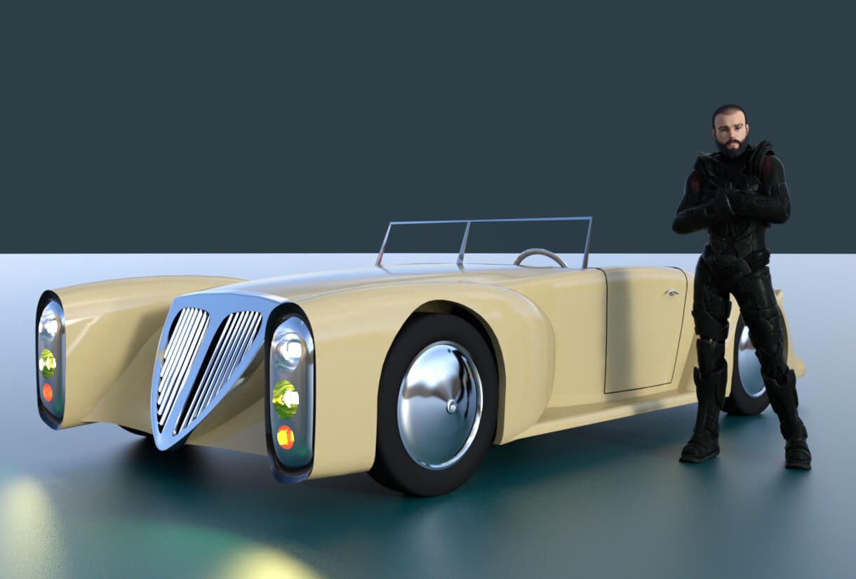 Gent Roadster 3D Render, Digital Art by lukon