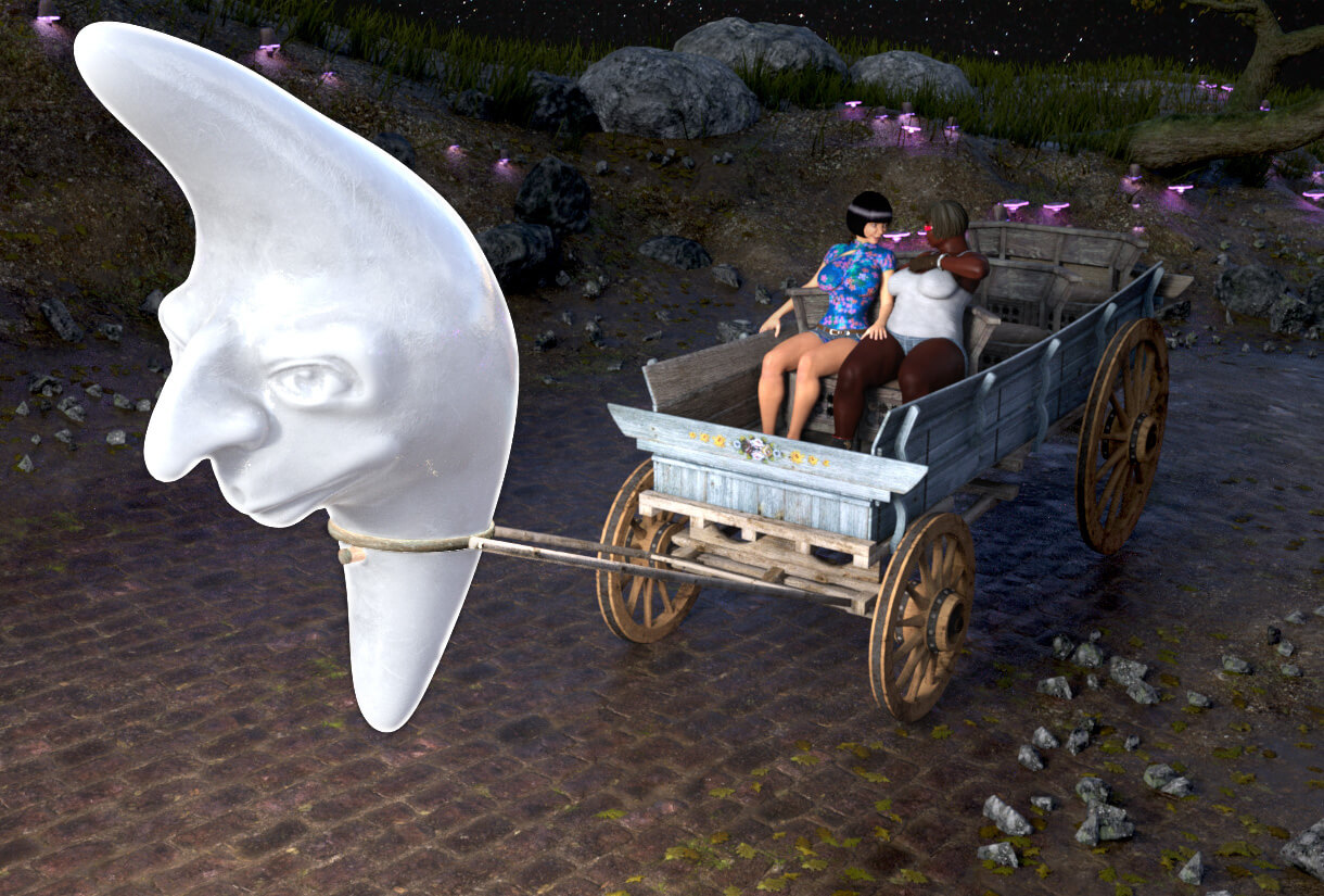 Moonlight Ride 3D Render, Digital Art by lukon