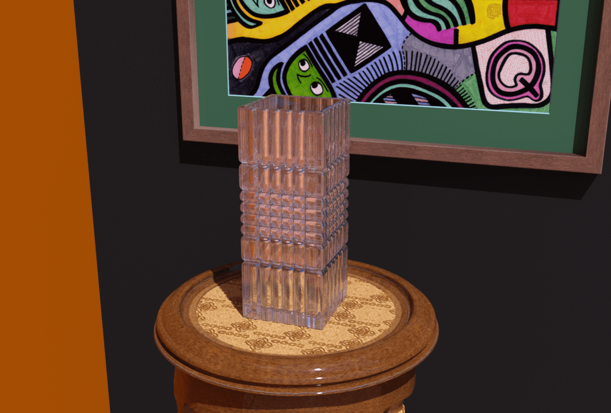 Rose's Vase 3D Render, Digital Art by lukon