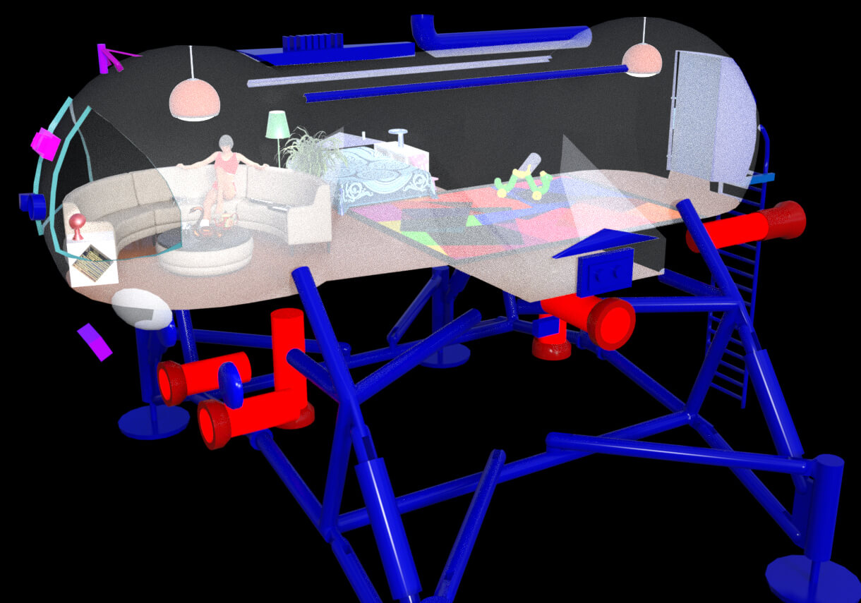 SHADO Moon-Hopper RV Conversion 3D Render, Digital Art by lukon