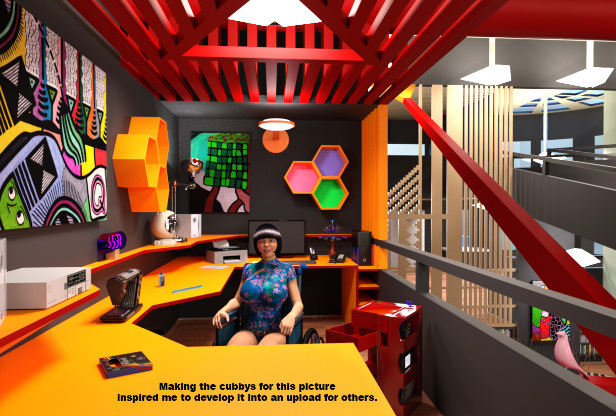 Shelf Cubby and Planter, Hex Beehive, V1, OBJ - Free 3D Model by lukon