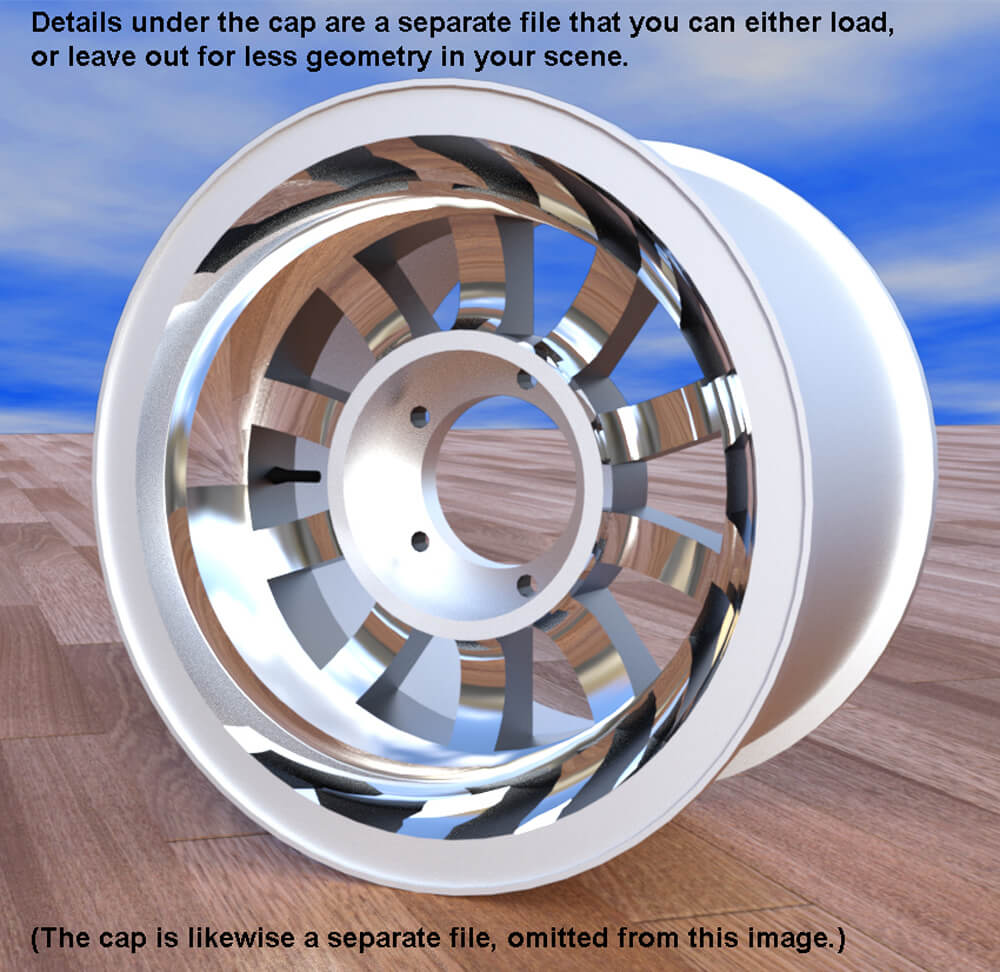 Wheel Rim, Western Wheel, Bullet, V1 - Free 3D Model by lukon