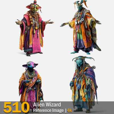 Alien Wizard - 2D Game Asset by LumiereStudio