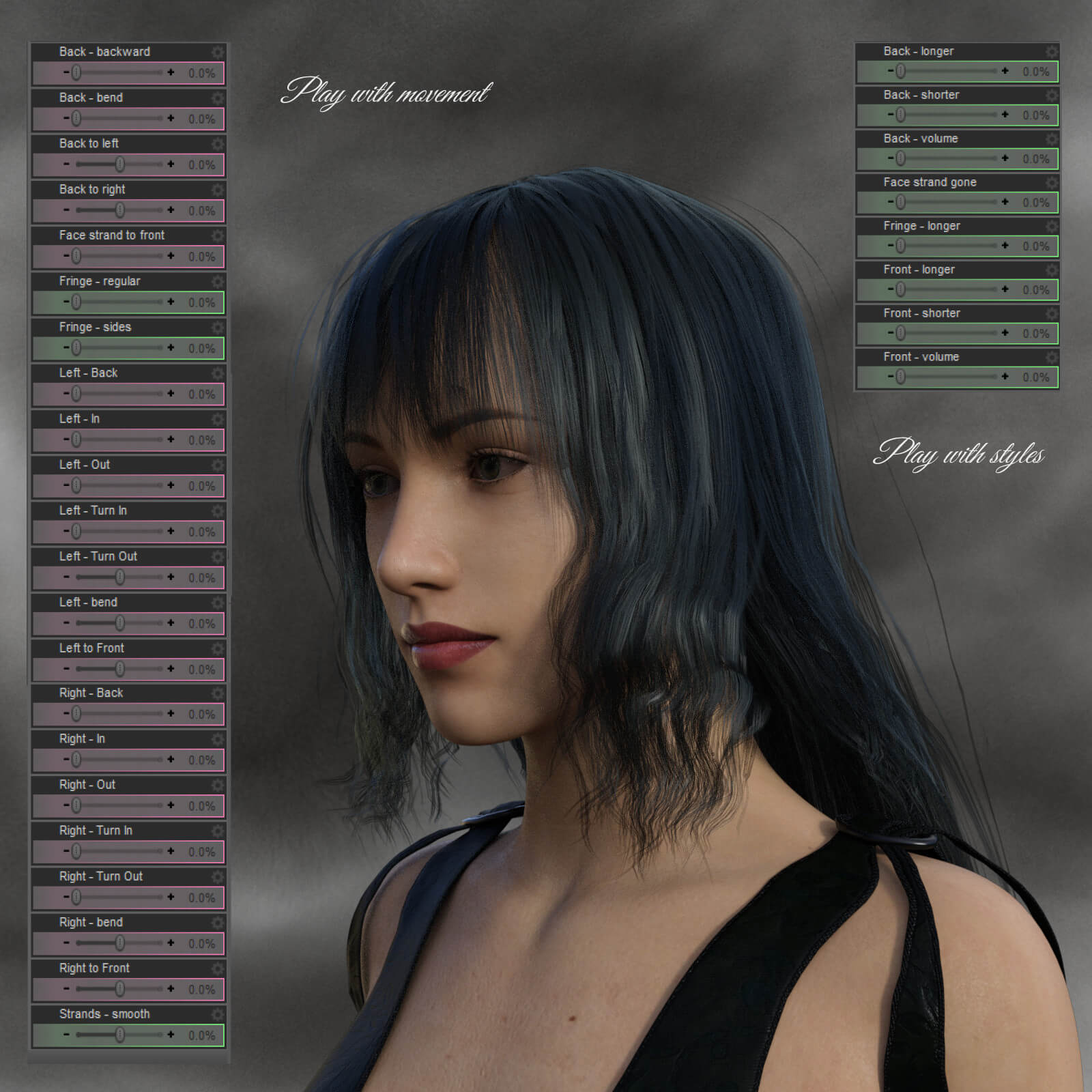 Fringe Hair for G8F and G9 - Daz Content by Luna_s20