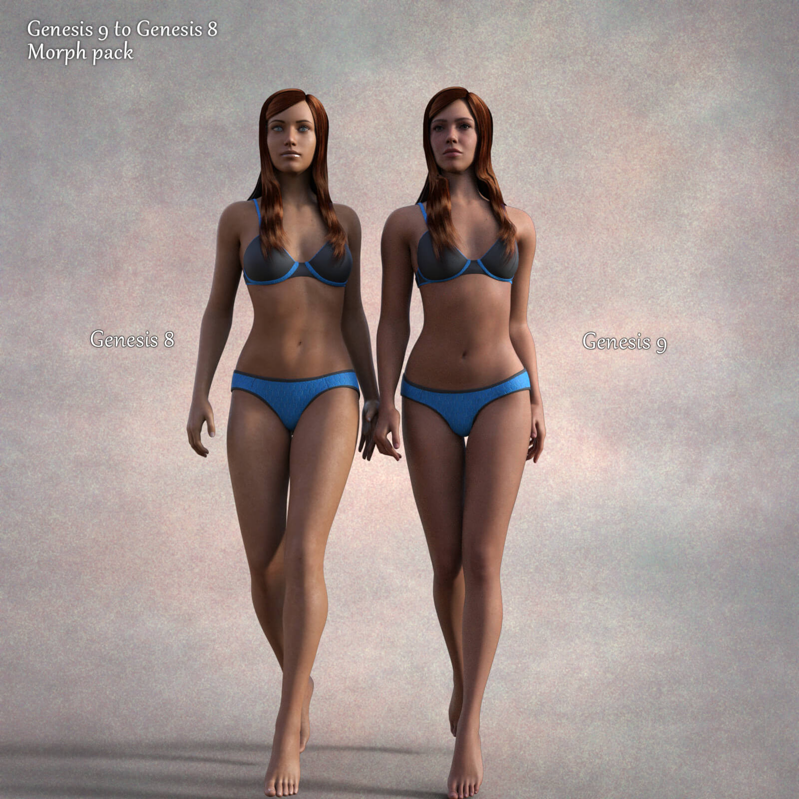 Genesis 9 to Genesis 8 Morph Pack - Free Daz Content by Luna_s20