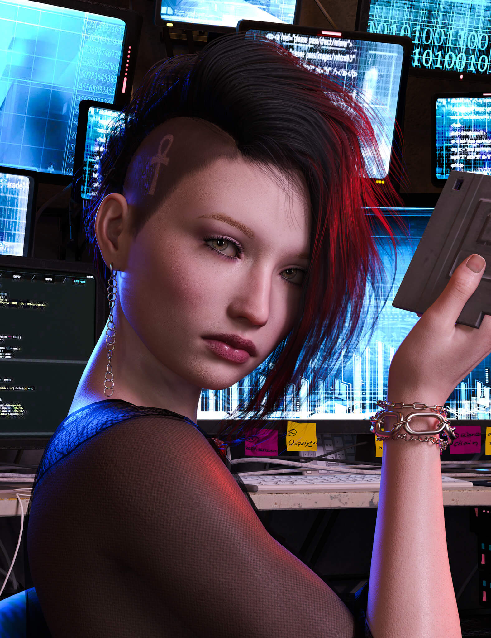 Hacker 3D Render, Digital Art by lux0