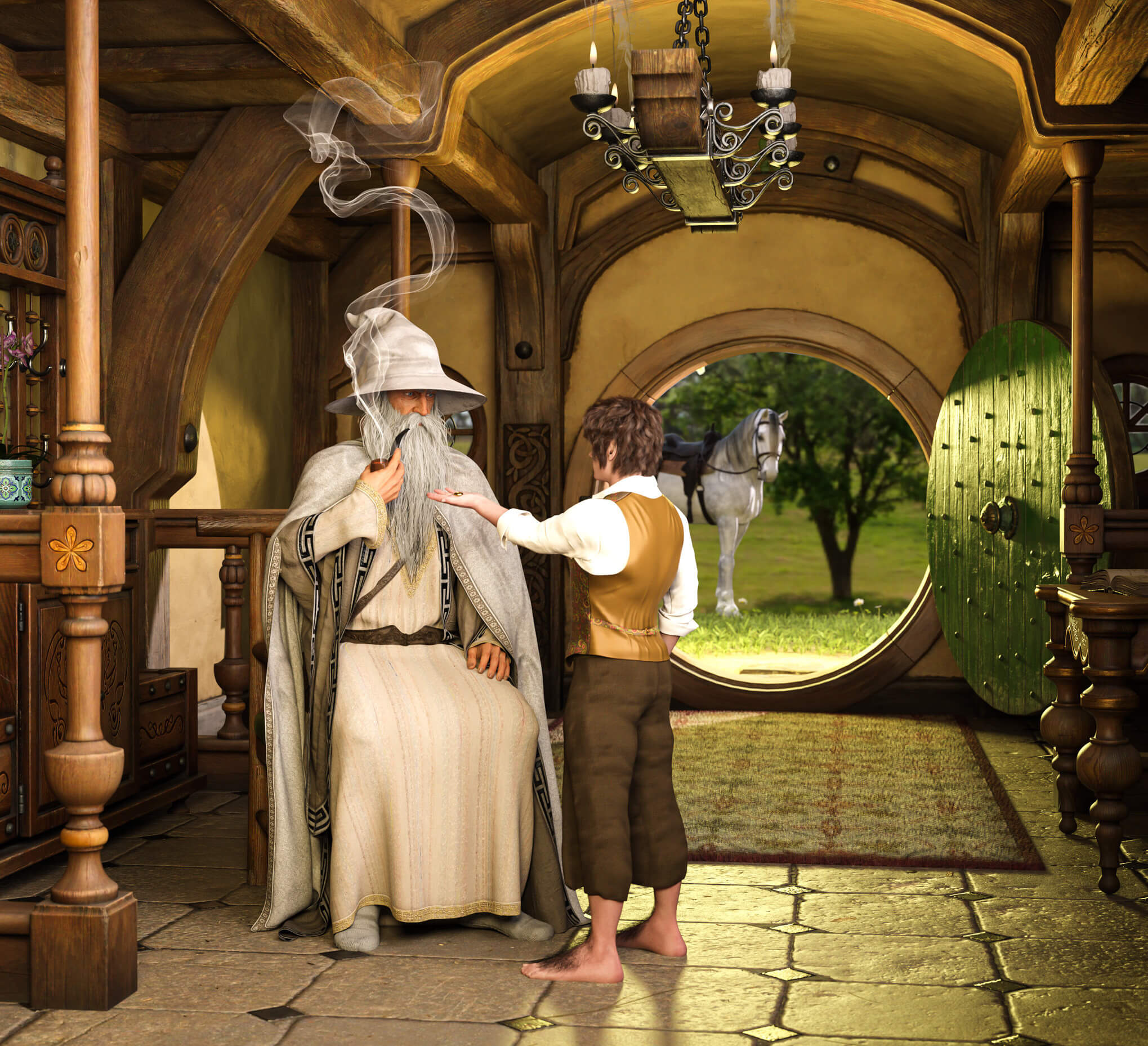 One Ring 3D Render, Digital Art by lux0