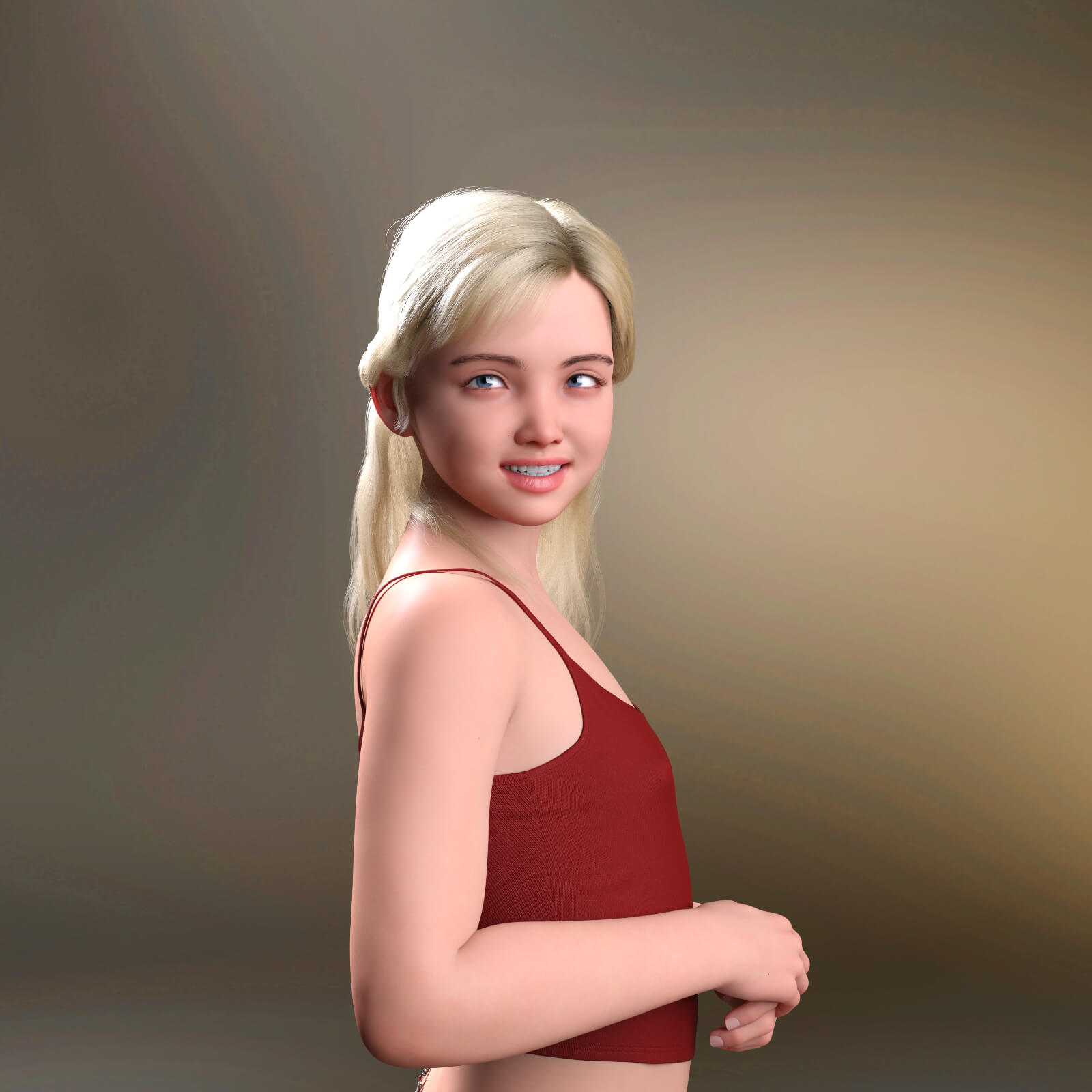 Alexa Tween Portrait 3D Render, Digital Art by Luxe Muse