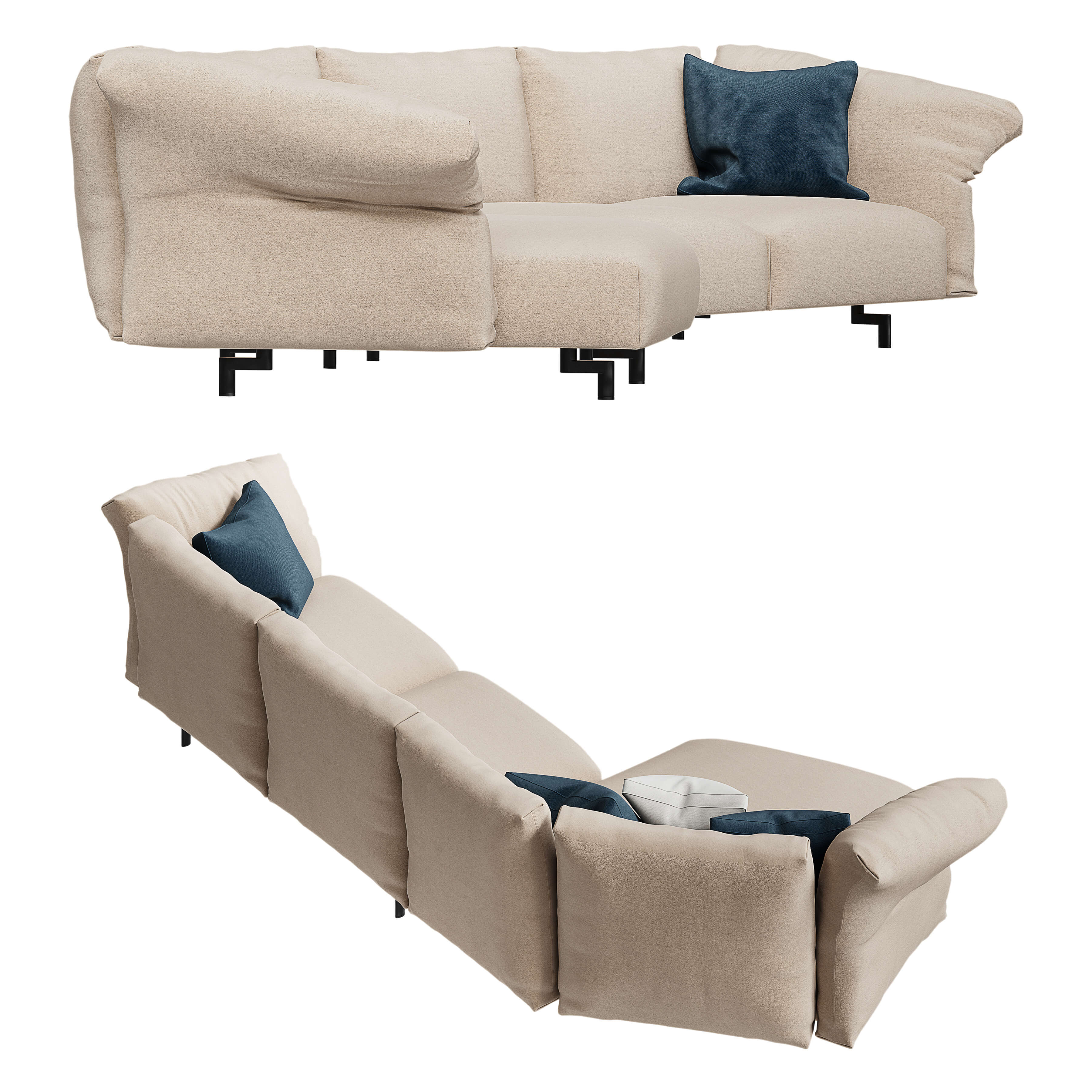 B and B Italia Dambo Sofa - 3D Model by luxmi_3d_studio