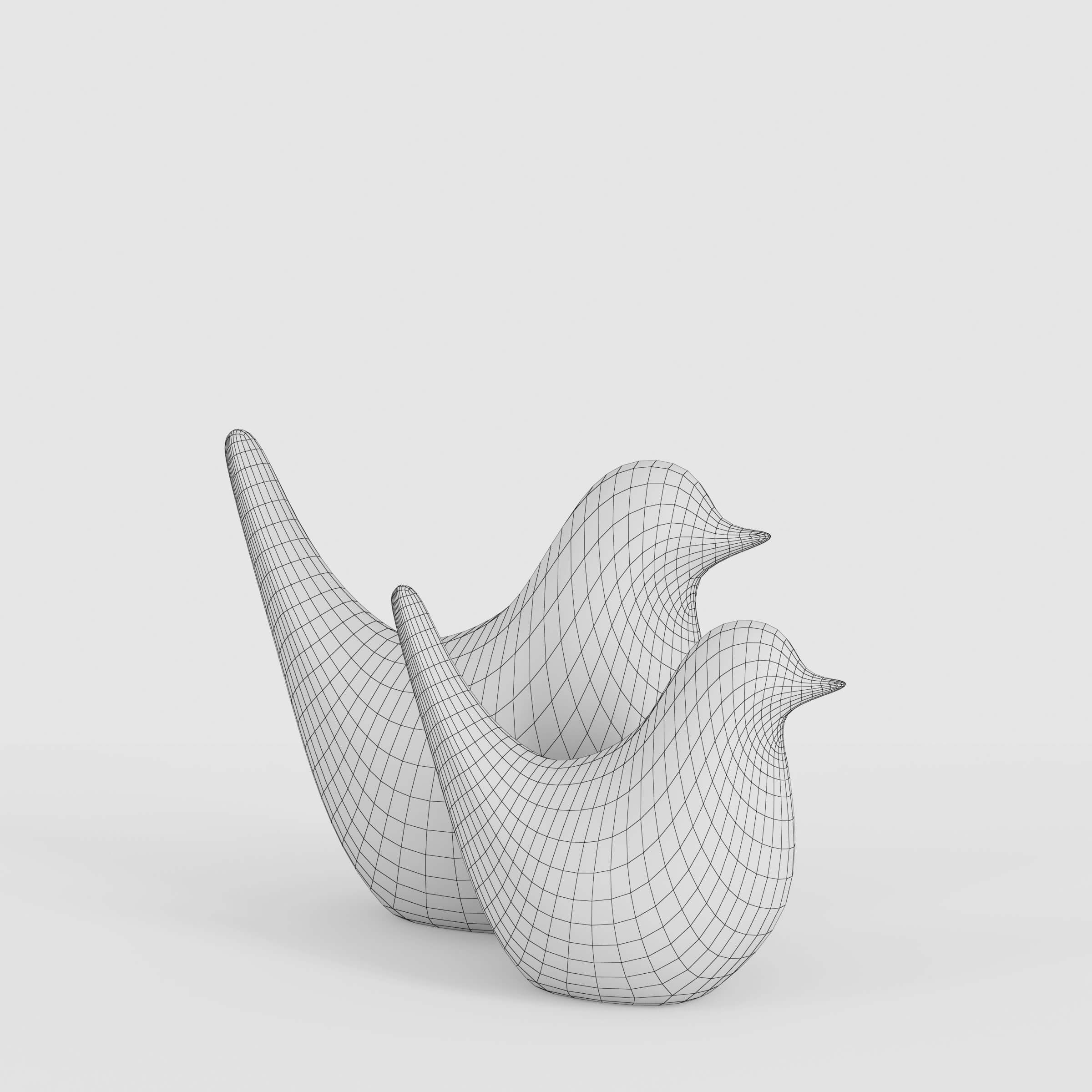 Decorative Bird Set - 3D Model by luxmi_3d_studio