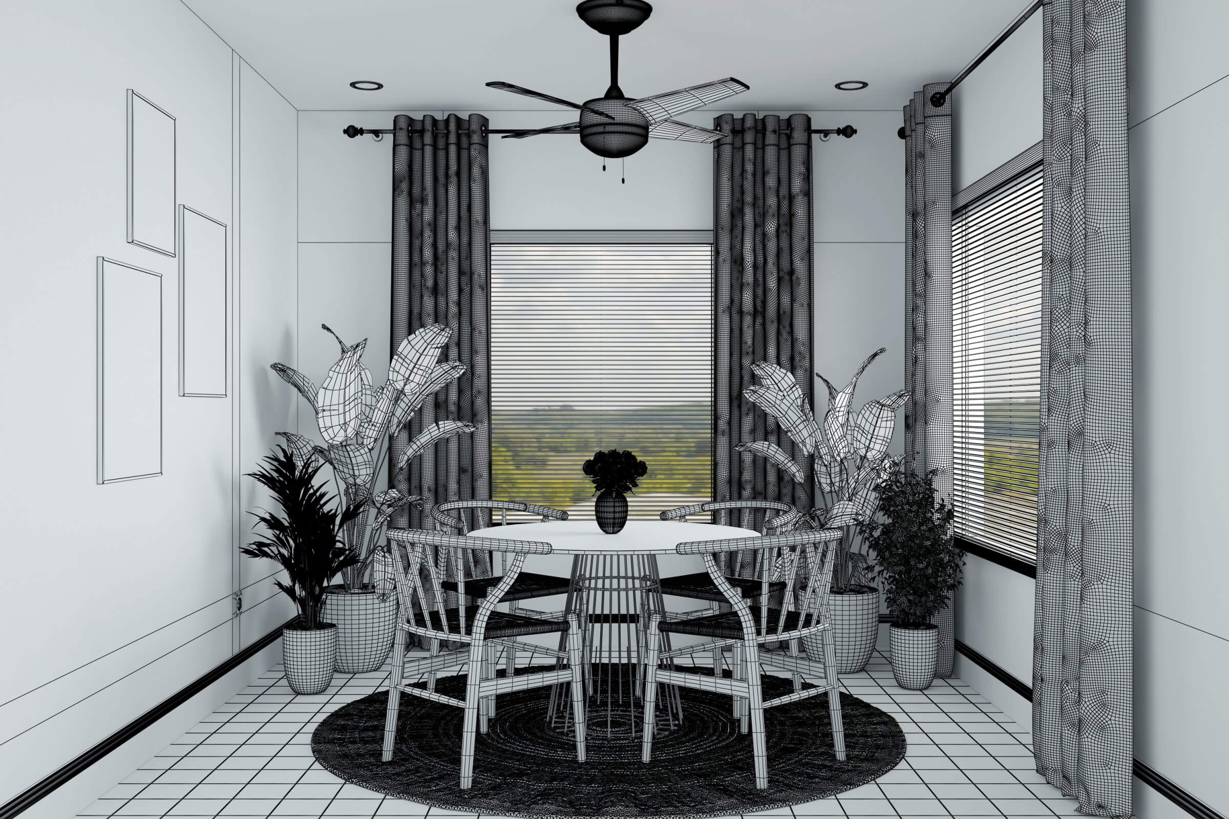 Dining Room - 3D Model by luxmi_3d_studio