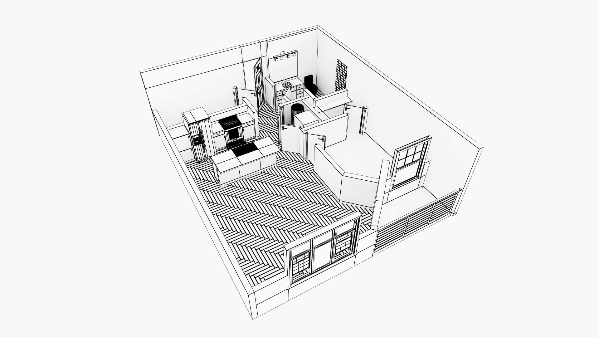 House with Architecture Drawing Sheet - 3D Model by luxmi_3d_studio