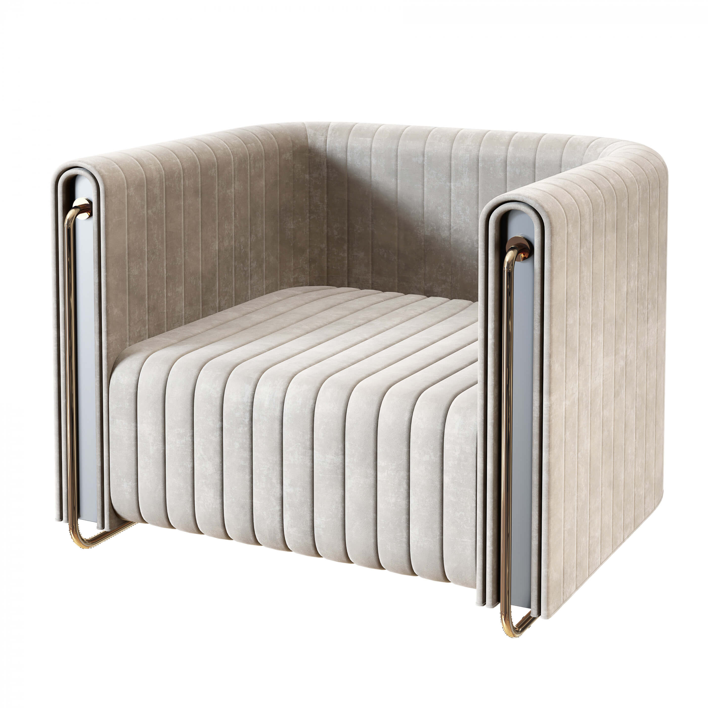 Modern Fabric Arm Chair - 3D Model by luxmi_3d_studio