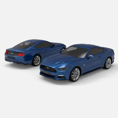 Ford Mustang Car 3D Model by LUXURYCARS