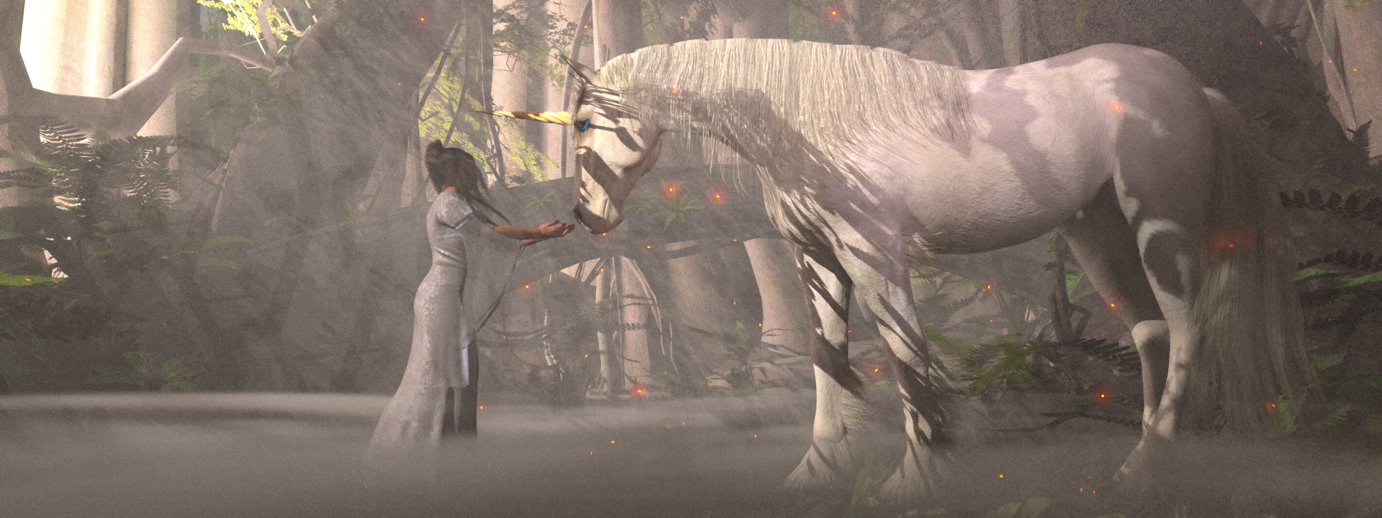 In the Shadow of the Forest 3D Render, Digital Art by Lykantos