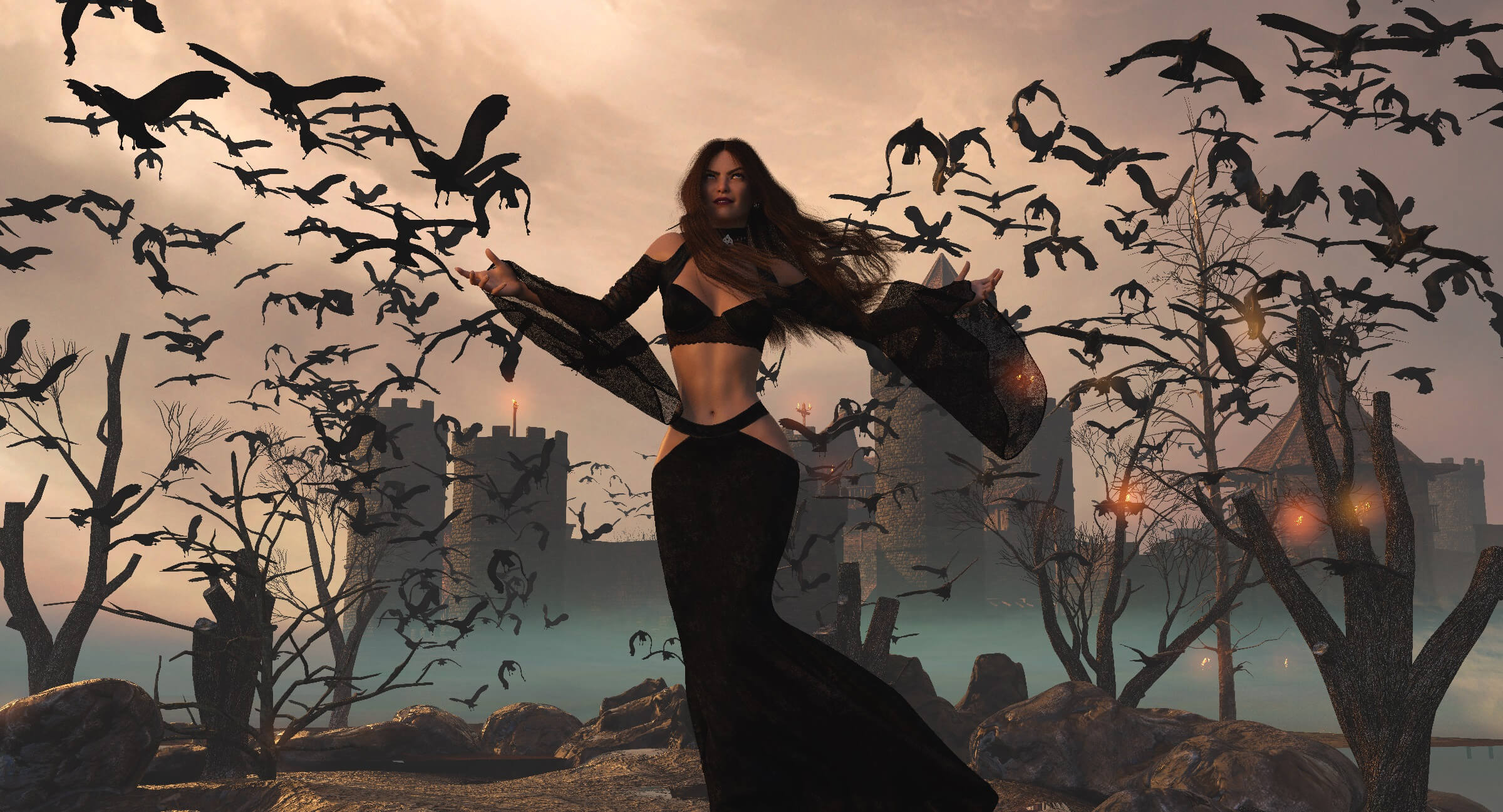 Raven Queen 3D Render, Digital Art by Lykantos