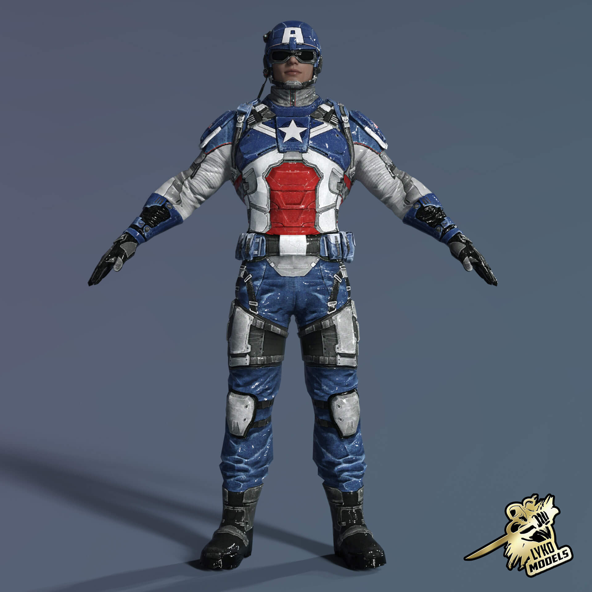 Armored Captain America Outfit for Genesis 8 Male - Daz Content by ...