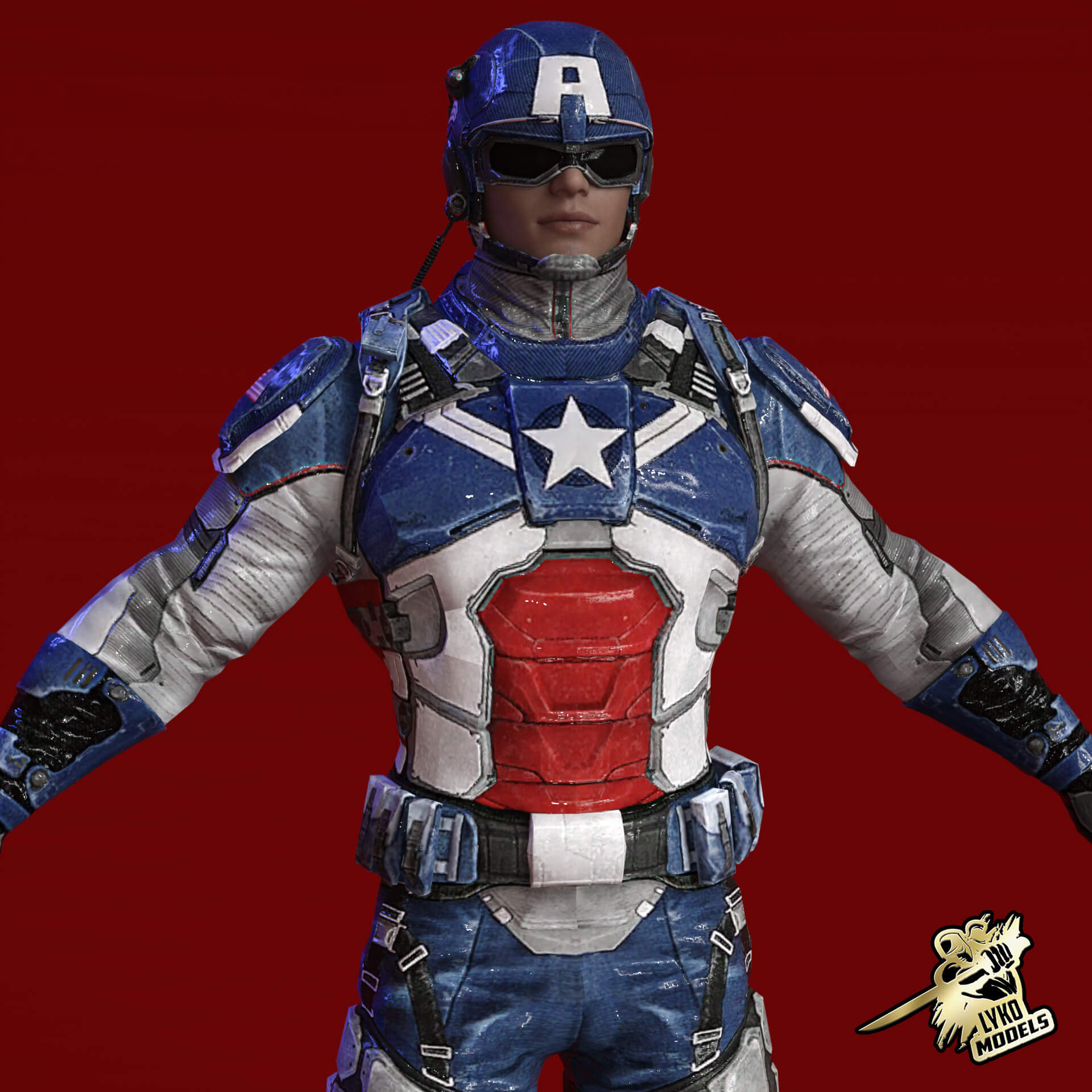 Armored Captain America Outfit for Genesis 8 Male - Daz Content by ...