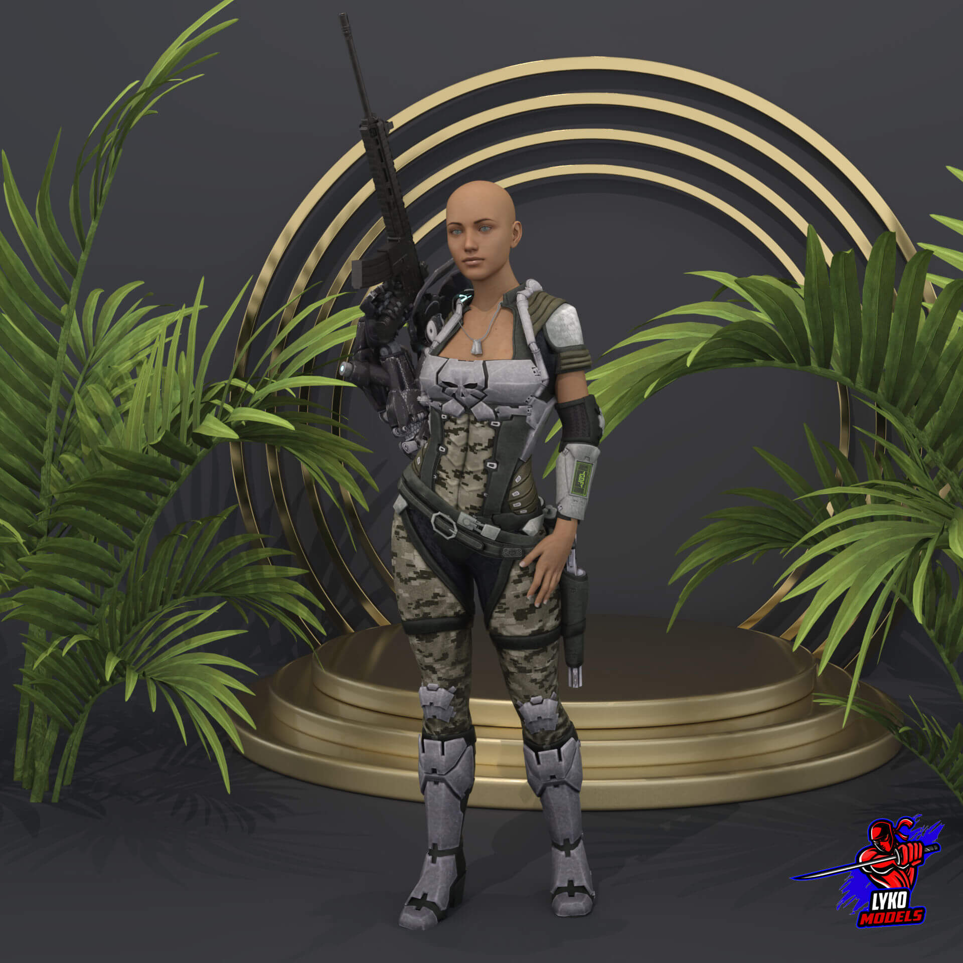 Army Cyber Soldier 910 Outfit for G8F - Daz Content by LykoModels