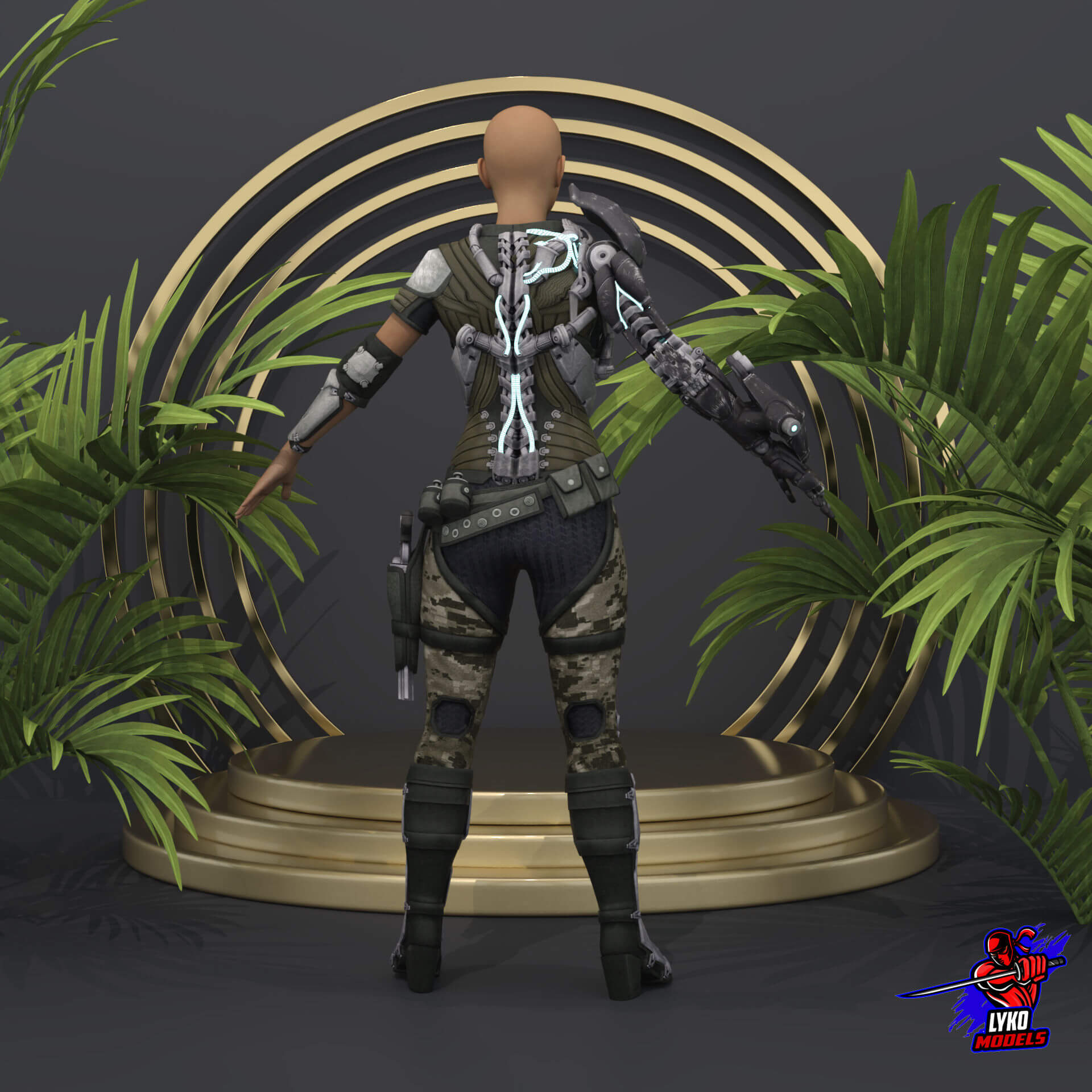 Army Cyber Soldier 910 Outfit for G8F - Daz Content by LykoModels