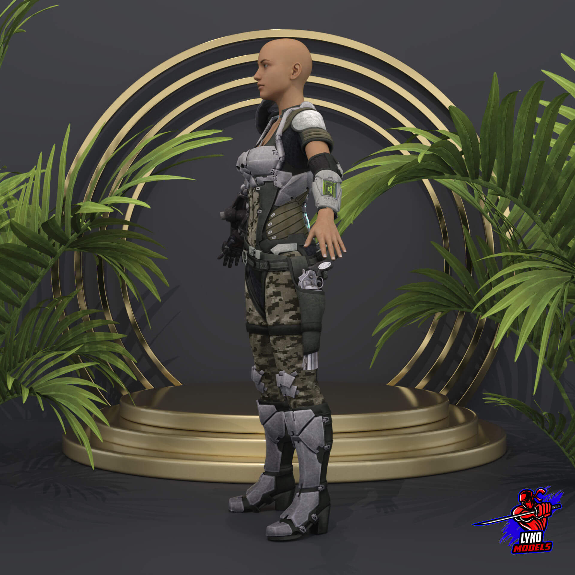 Army Cyber Soldier 910 Outfit for G8F - Daz Content by LykoModels