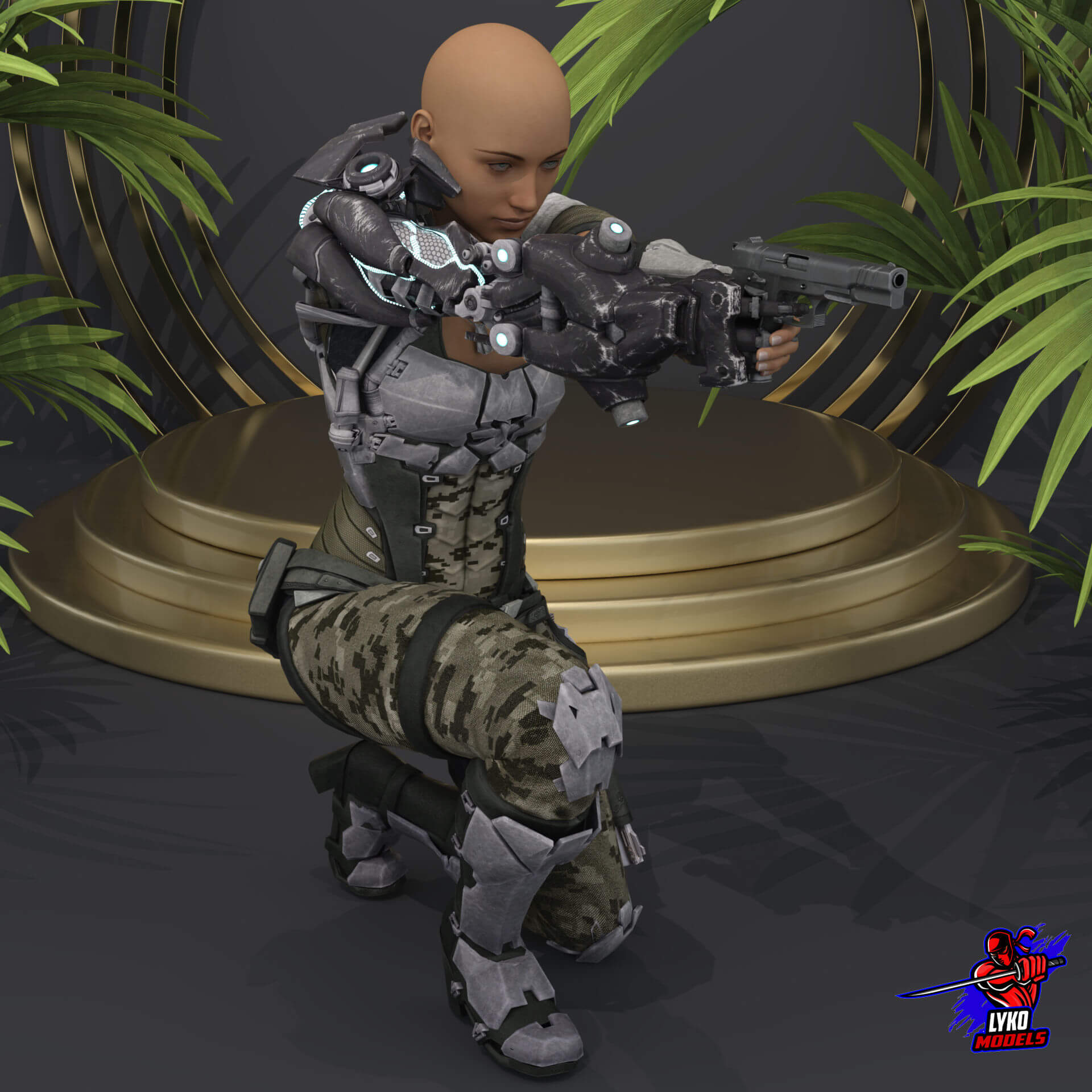 Army Cyber Soldier 910 Outfit for G8F - Daz Content by LykoModels