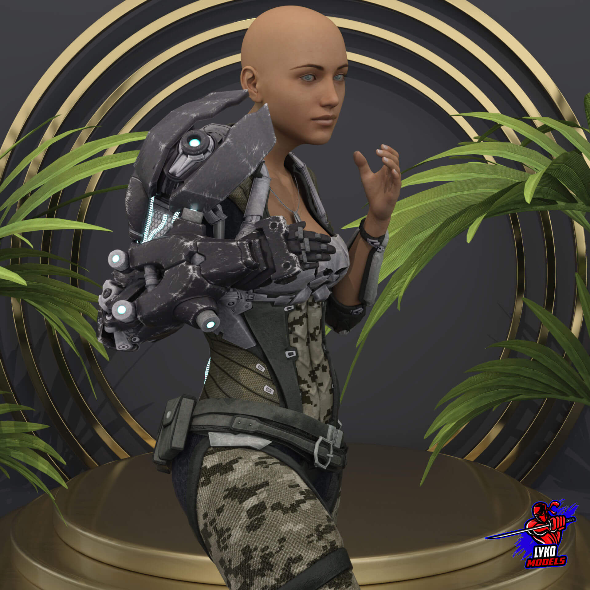 Army Cyber Soldier 910 Outfit for G8F - Daz Content by LykoModels