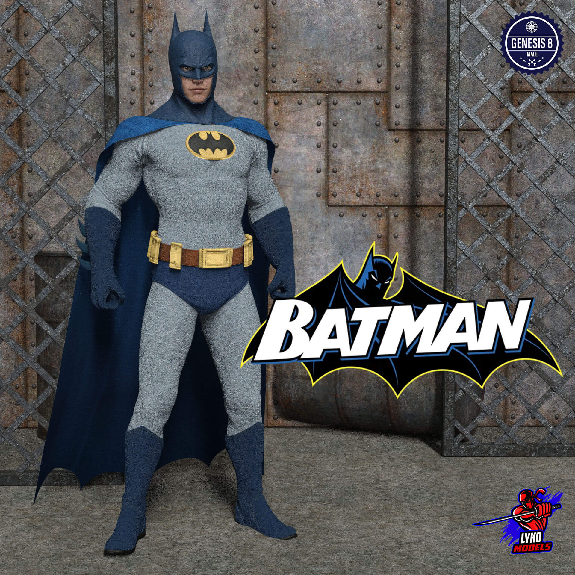 Batman 70S Outfit for Genesis 8 Male - Daz Content by LykoModels