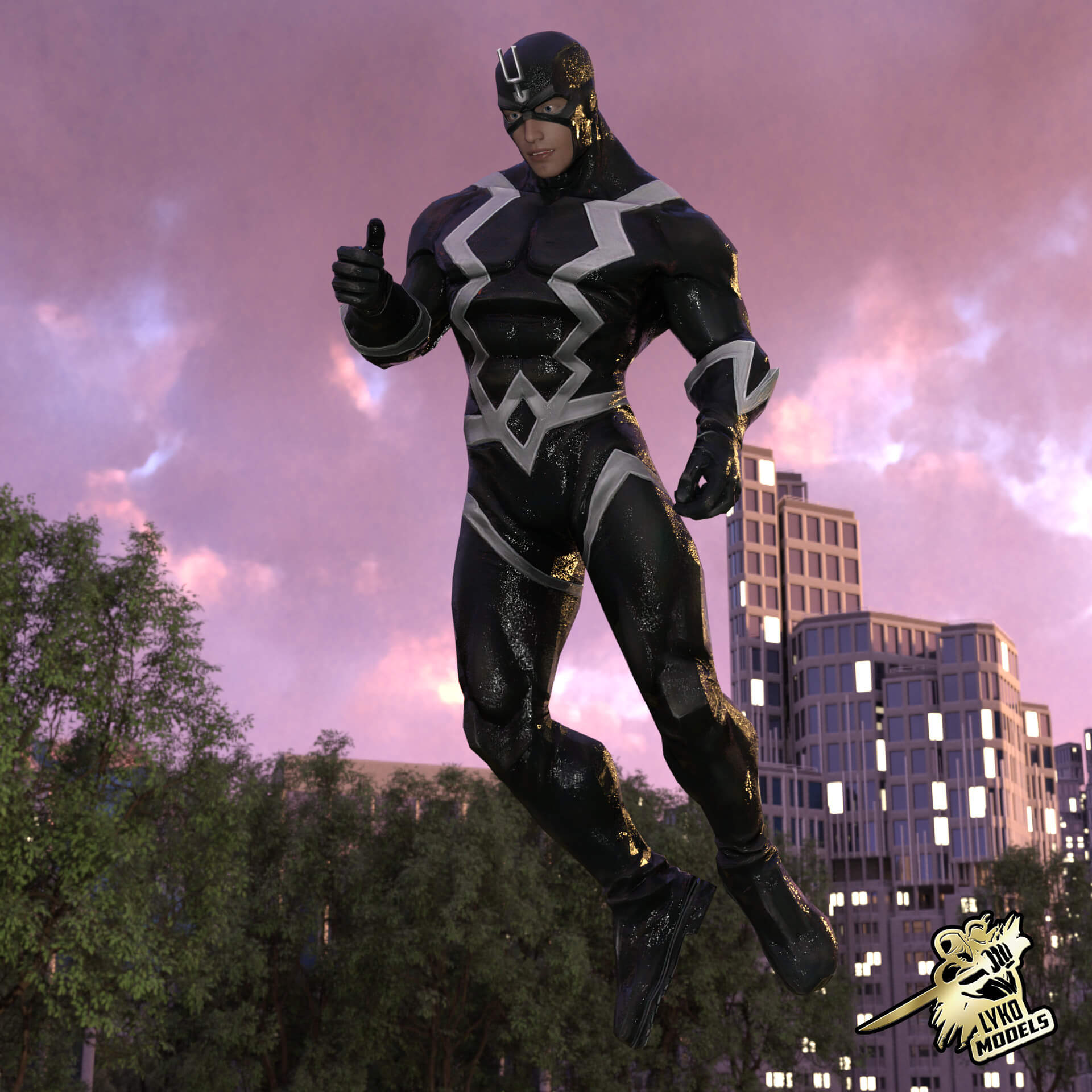 Black Bolt Comic Outfit for Genesis 8 Male - Daz Content by LykoModels