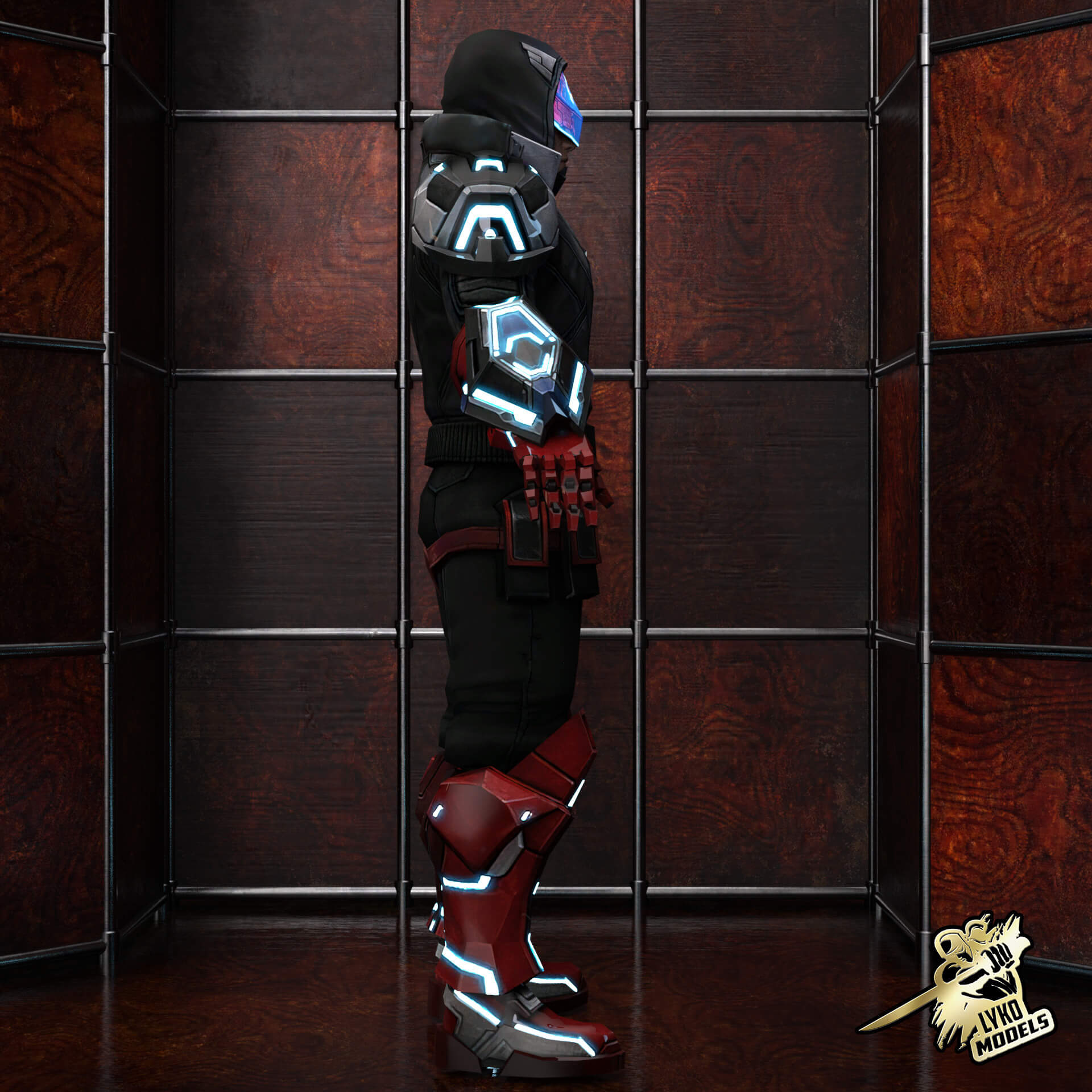 Cyber Captain America Outfit for G8M - Daz Content by LykoModels