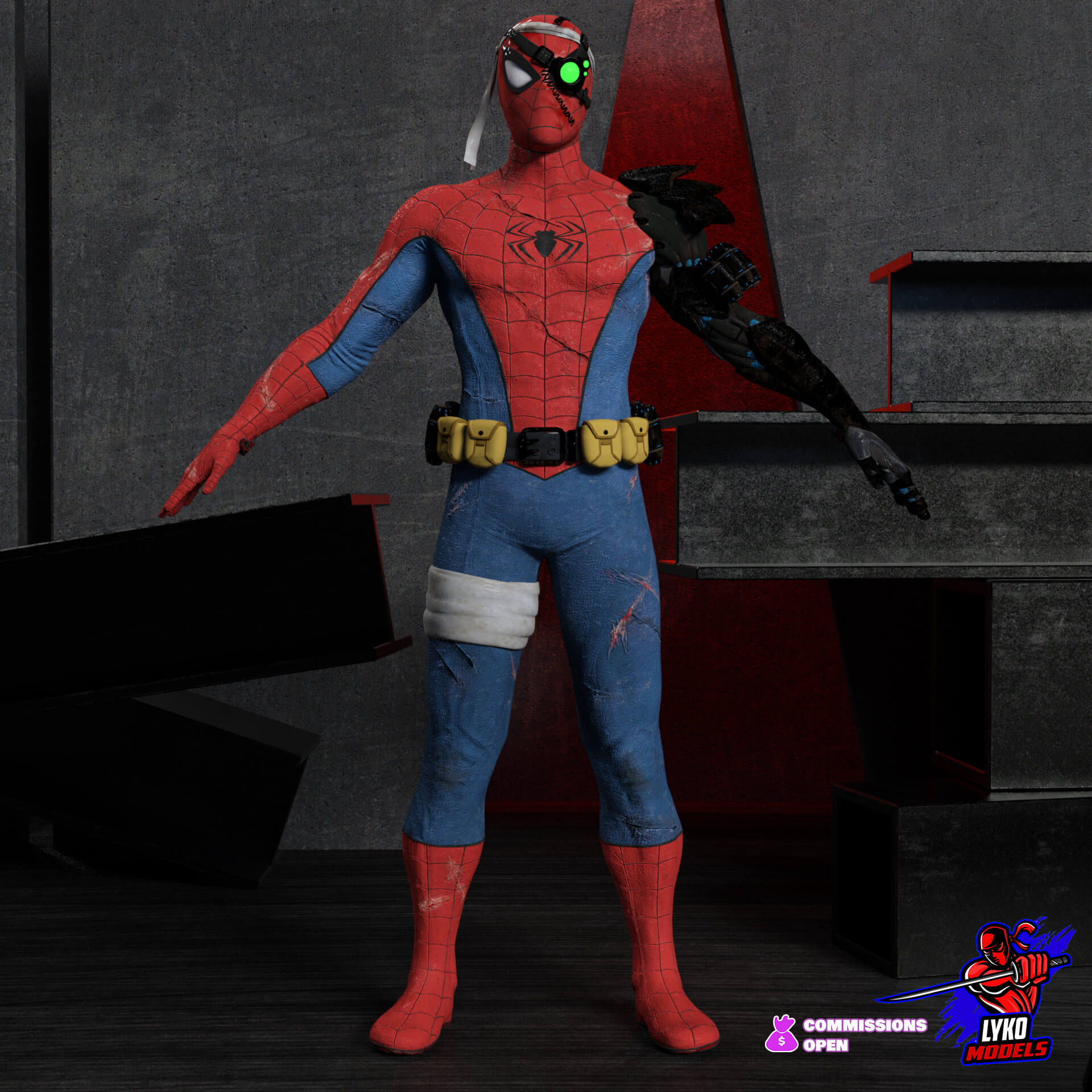 Cyborg Spider-Man Outfit for G8M Daz Content by LykoModels