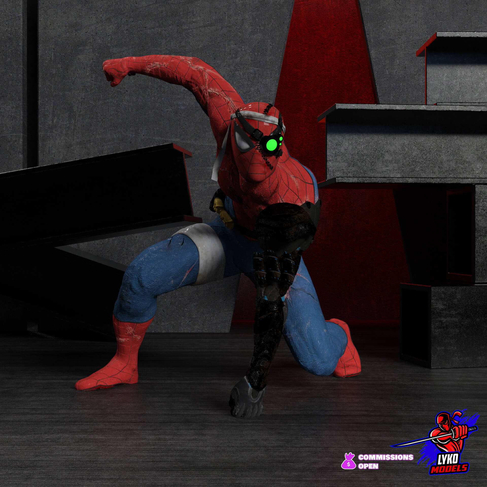 Cyborg Spider-Man Outfit for G8M Daz Content by LykoModels