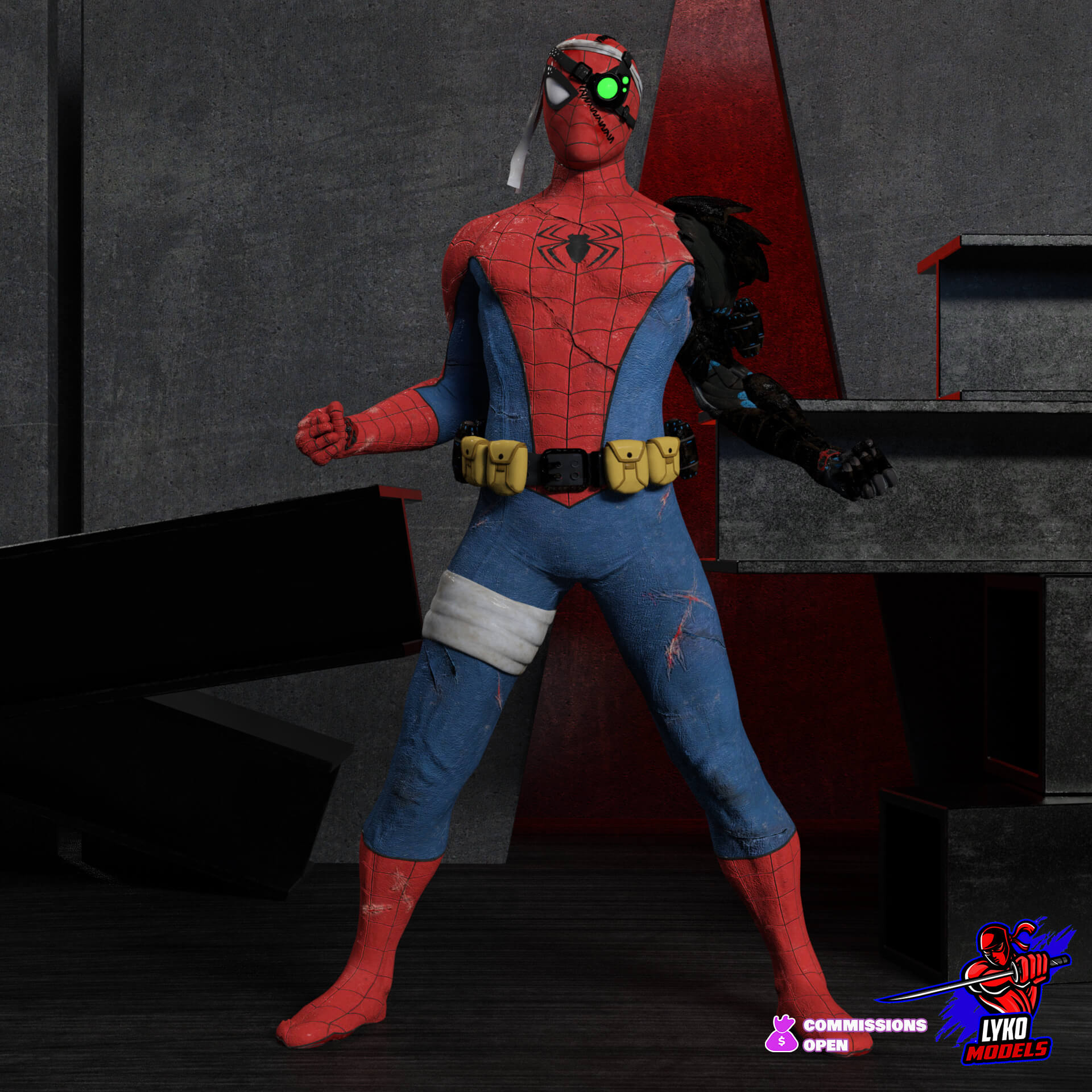 Cyborg Spider-Man Outfit for G8M Daz Content by LykoModels