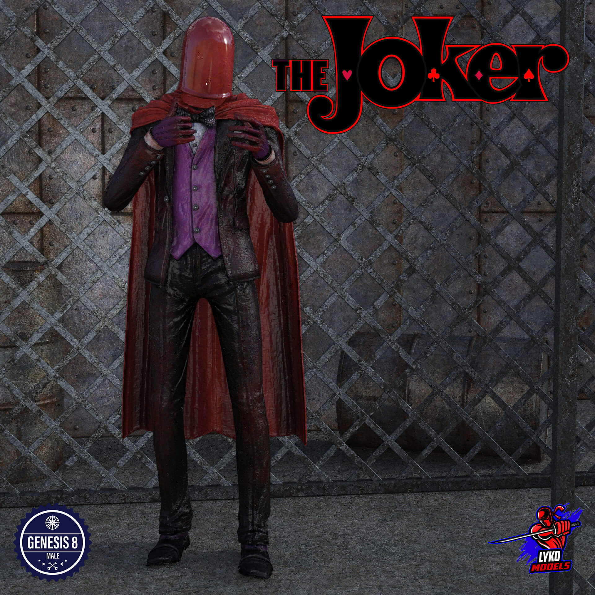 DC Joker Red Hood Outfit for Genesis 8 Male - Daz Content by LykoModels
