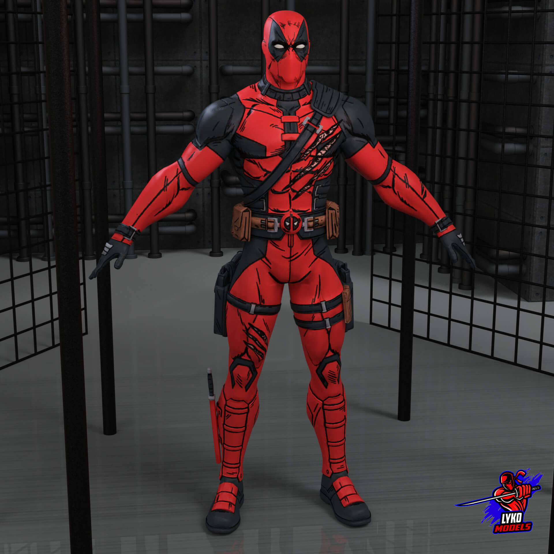 Deadpool Pen and Ink Outfit for G8M - Daz Content by LykoModels