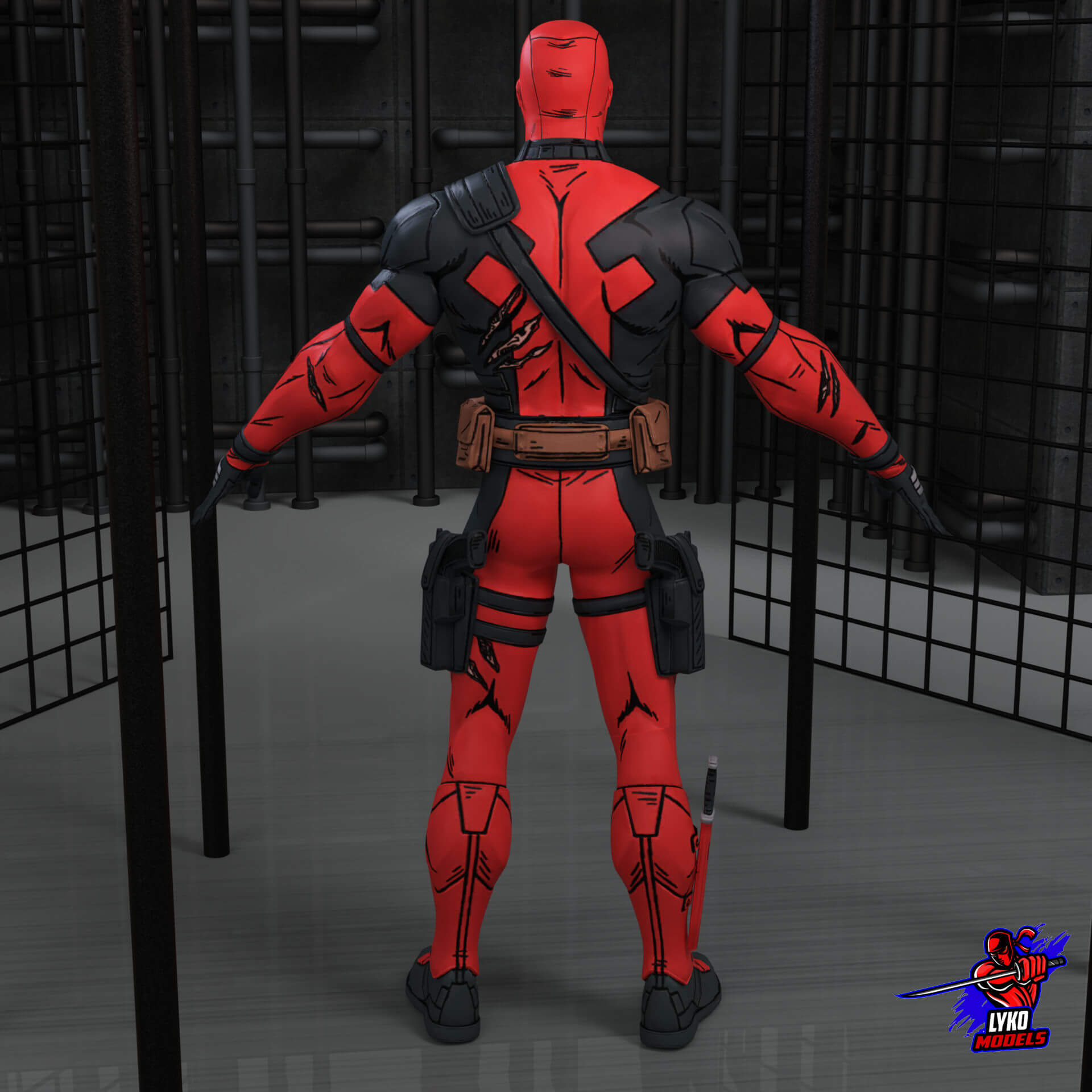 Deadpool Pen and Ink Outfit for G8M - Daz Content by LykoModels