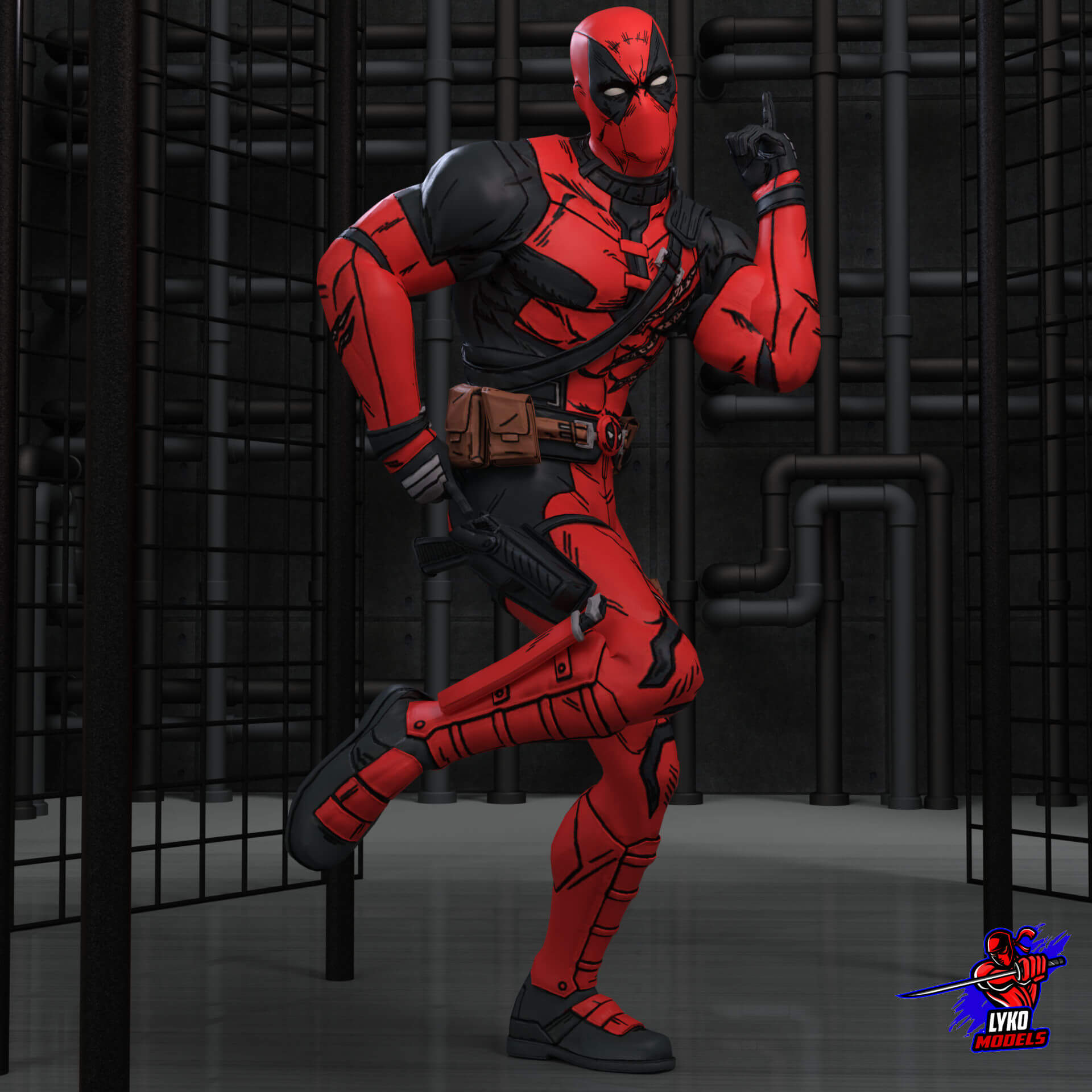 Deadpool Pen and Ink Outfit for G8M - Daz Content by LykoModels