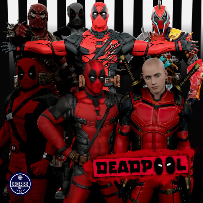 DAZ3D Deadpool Ultimate Pack Outfits for G8M by LykoModels