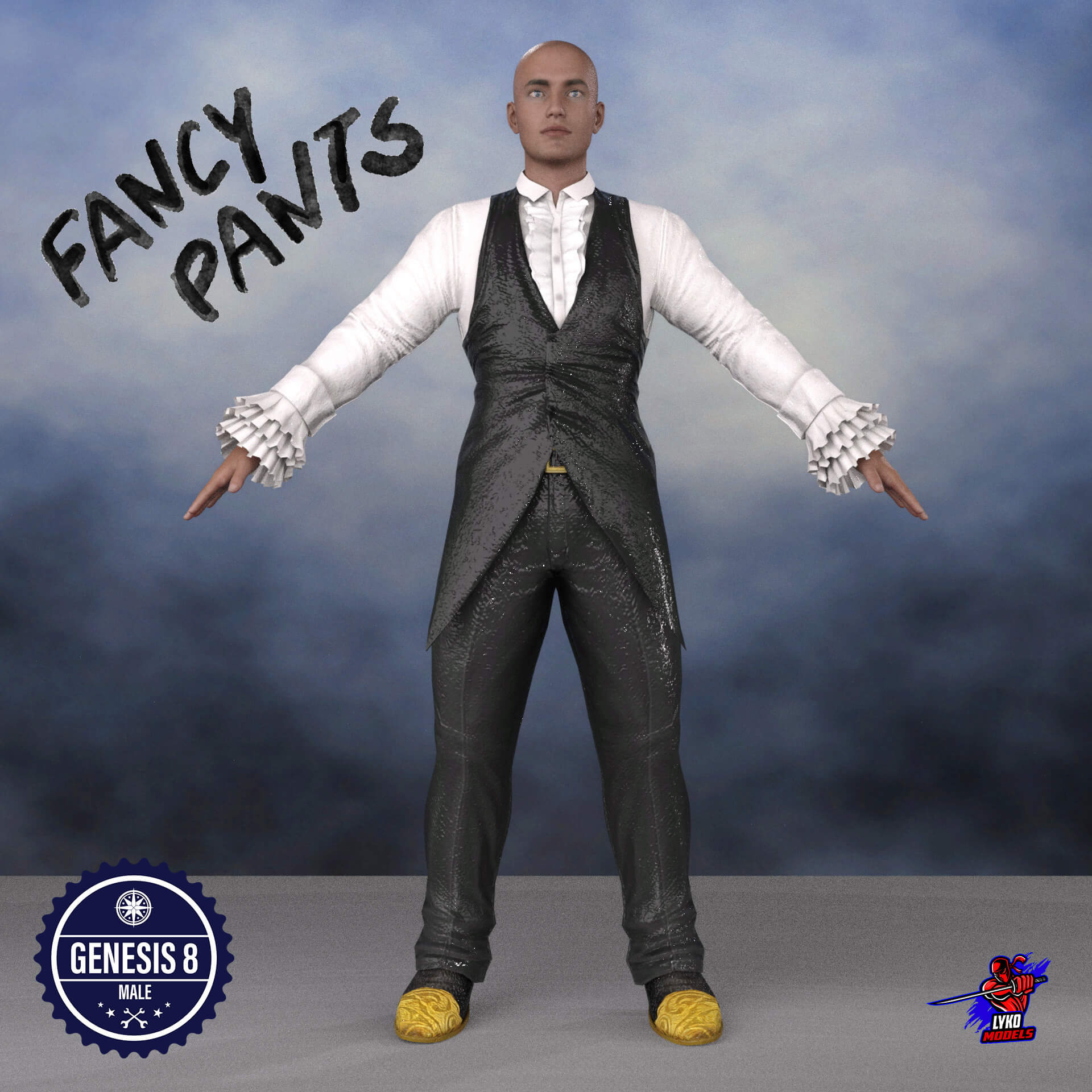 Fancy Pants Outfit for G8M - Daz Content by LykoModels