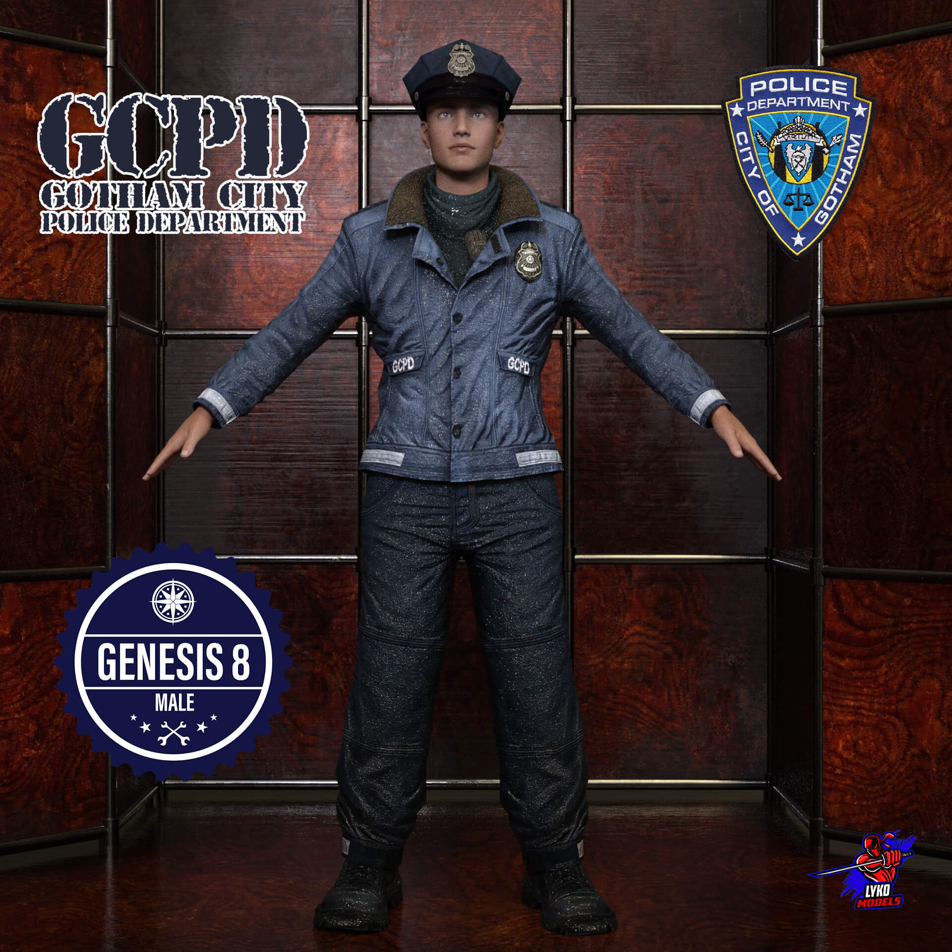 Gotham Police Outfit for Genesis 8 Male - Daz Content by LykoModels