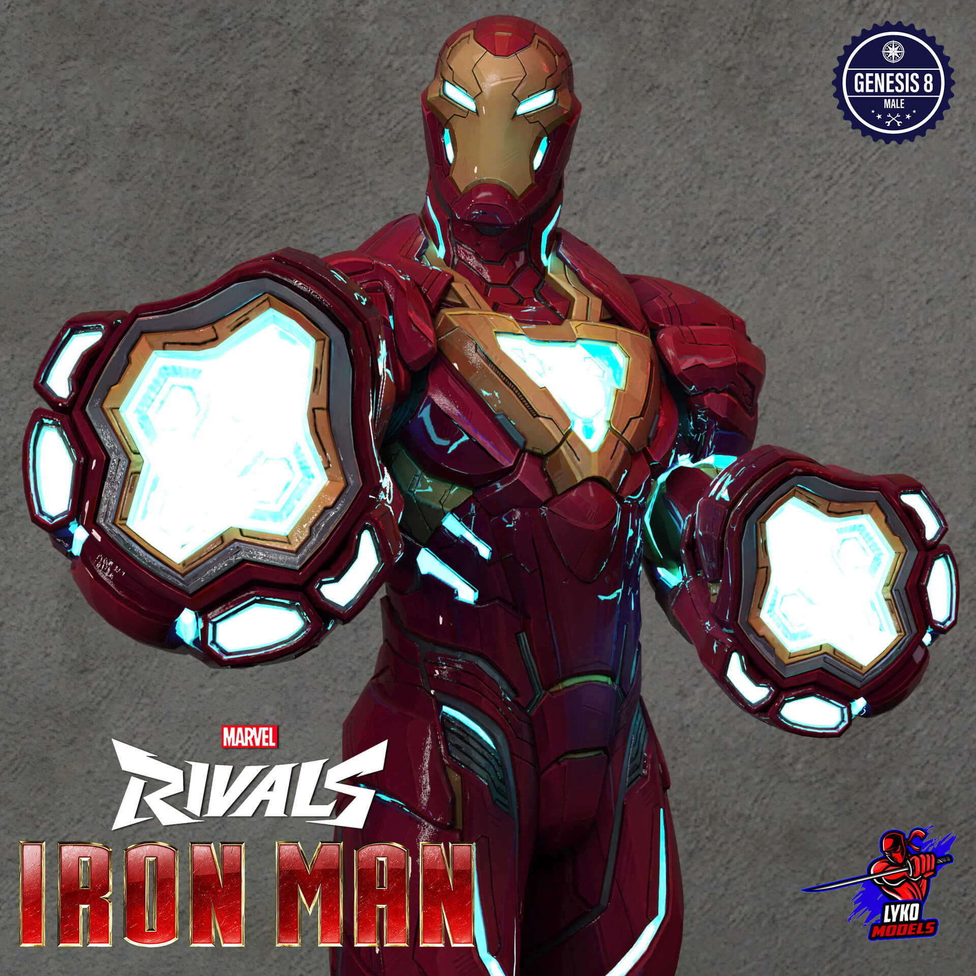 Iron Man Rivals Outfit for Genesis 8 Male - Daz Content by LykoModels