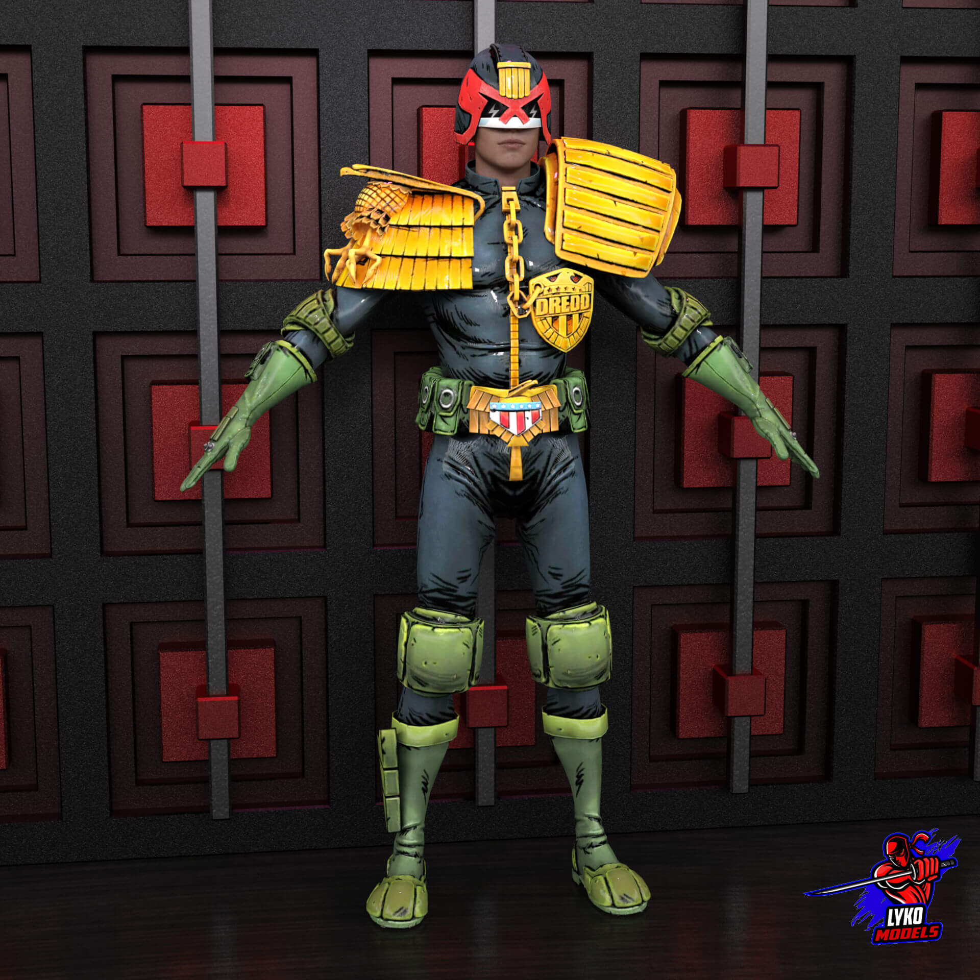Judge Dredd Comic Outfit for Genesis 8 Male - Daz Content by LykoModels