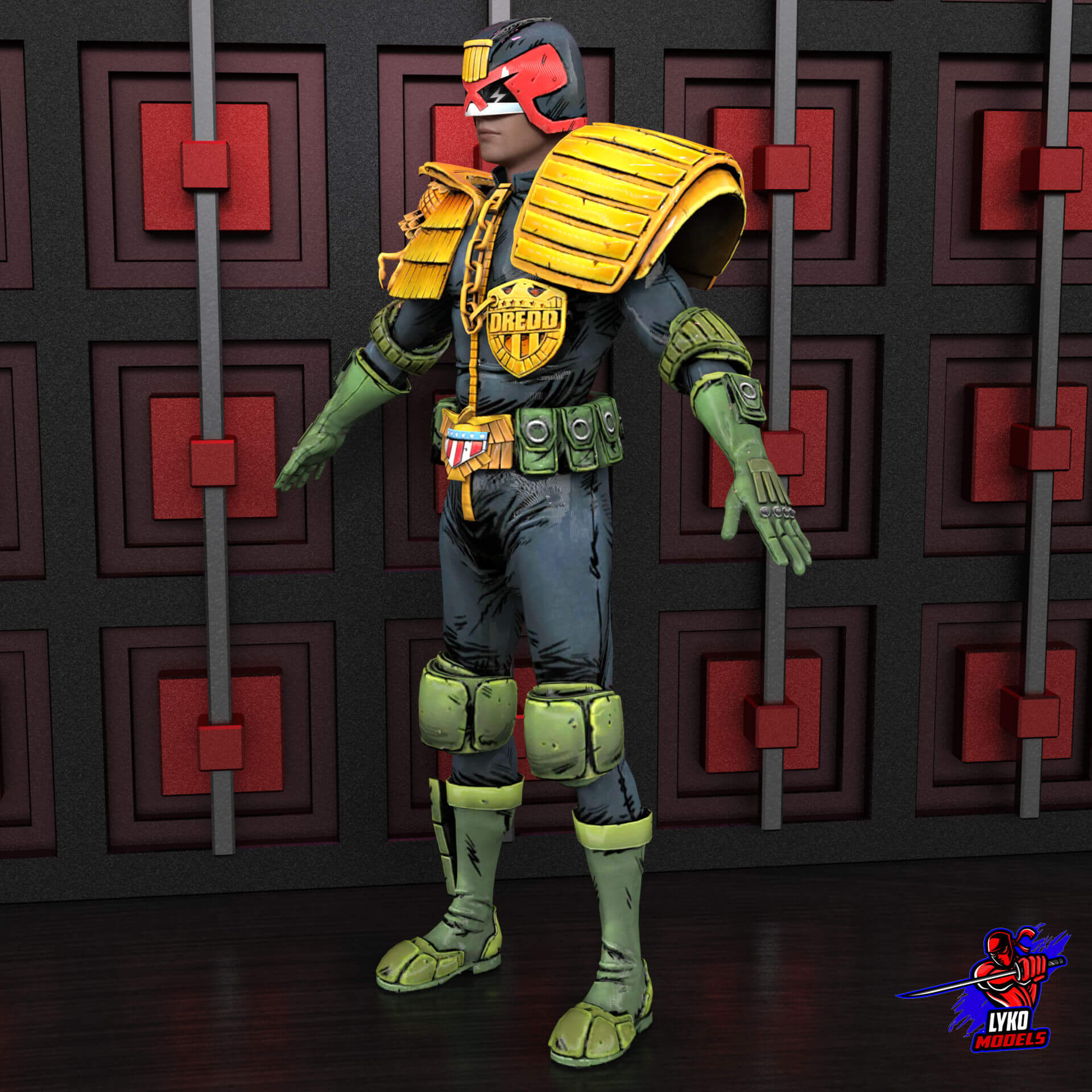 Judge Dredd Comic Outfit for Genesis 8 Male - Daz Content by LykoModels