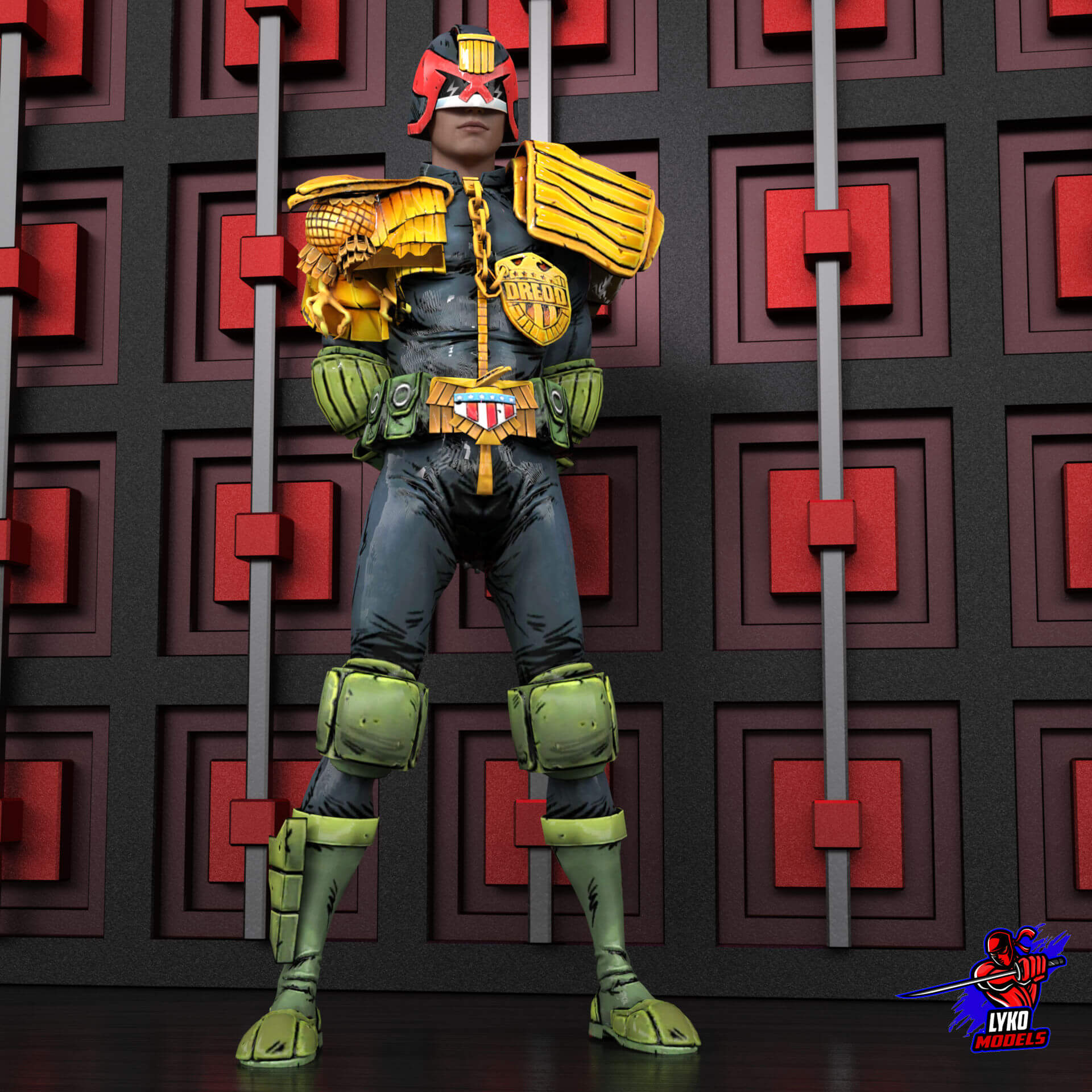 Judge Dredd Comic Outfit for Genesis 8 Male - Daz Content by LykoModels